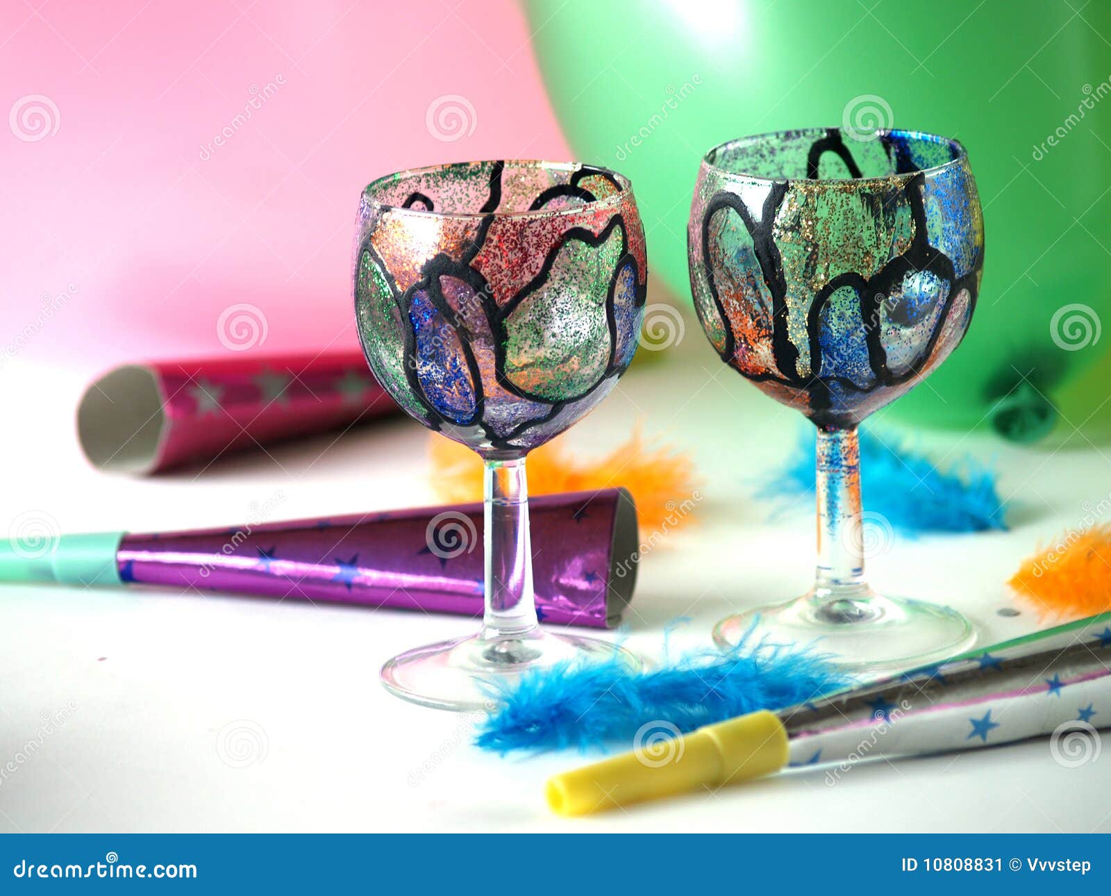 Party glasses stock image. Image of glasses, decor, color - 10808831