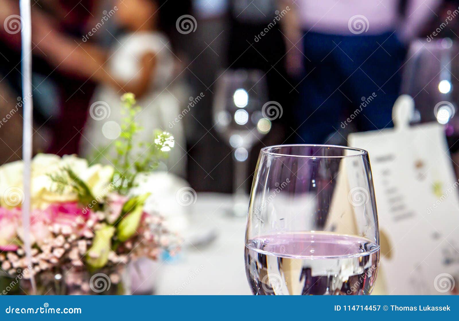 Party and Glasses with the Guest in the Background Stock Image - Image ...