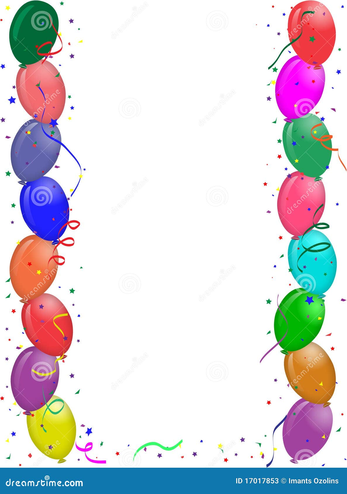 Party Greeting Card with Balloons Stock Vector - Illustration of ...
