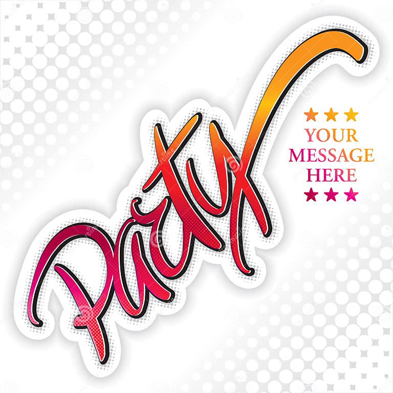 Party Hand Lettering Design (vector) Stock Vector - Illustration of ...