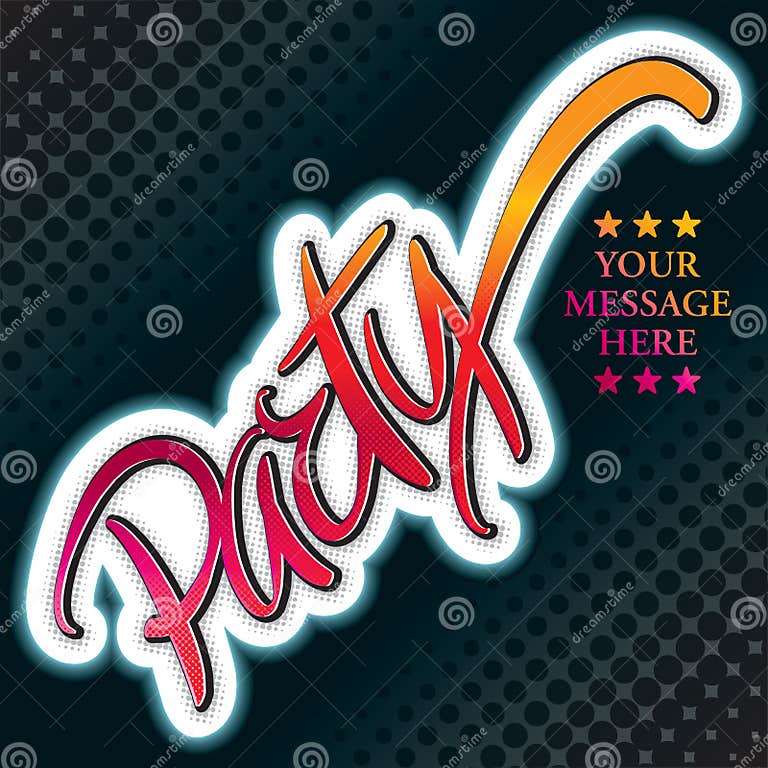 Party Hand Lettering Design (vector) Stock Vector - Illustration of ...