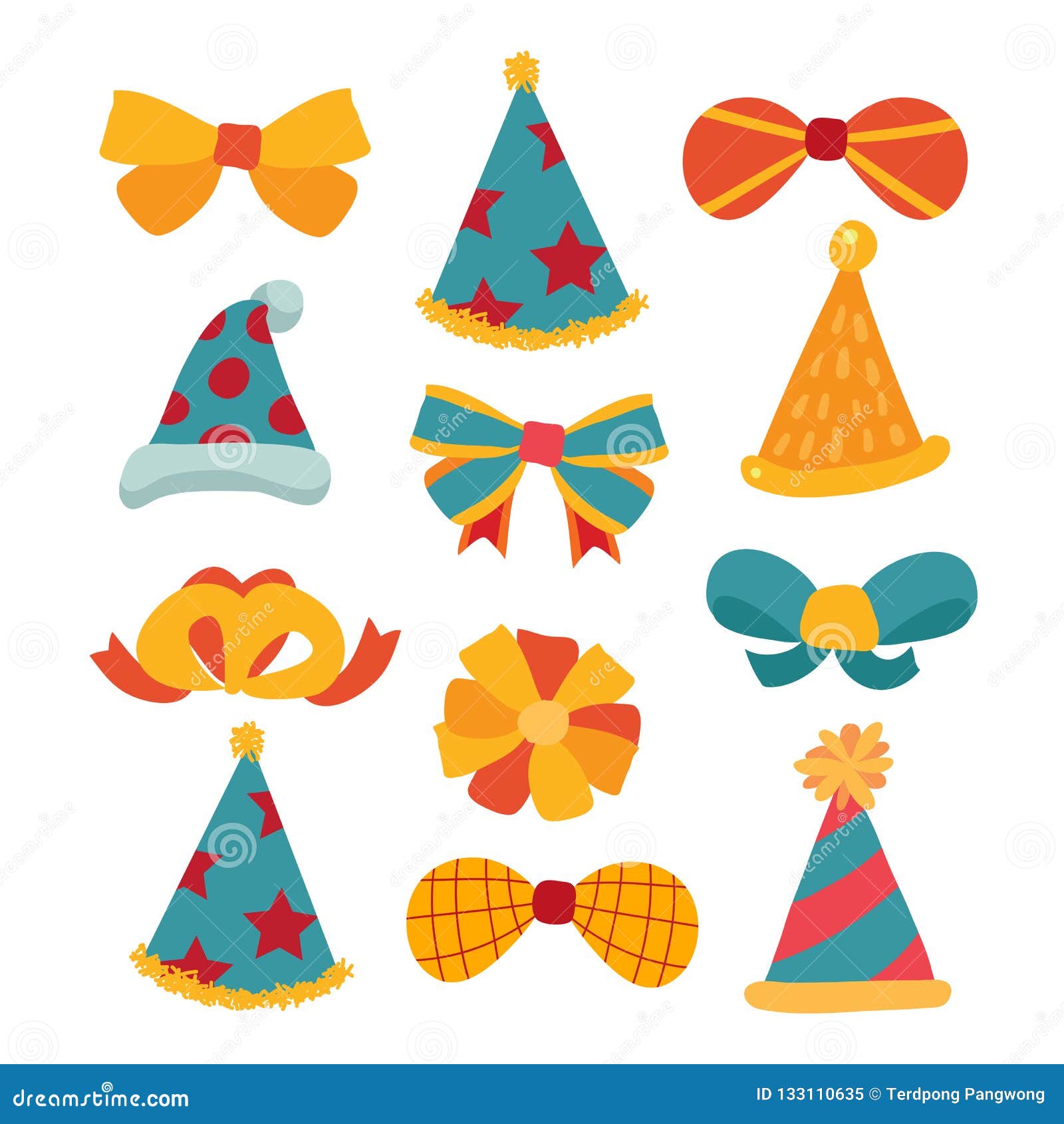 Party Hat and Bow Vector Design Stock Vector - Illustration of ...