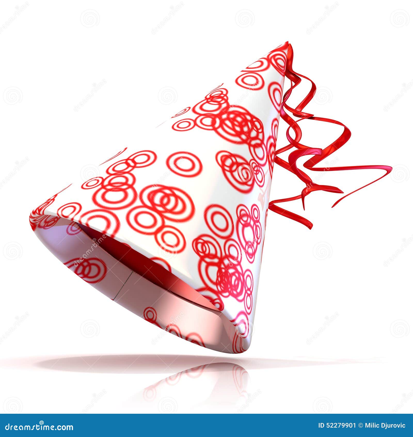 Party Hat, Red Hat with Circle Pattern Stock Illustration ...