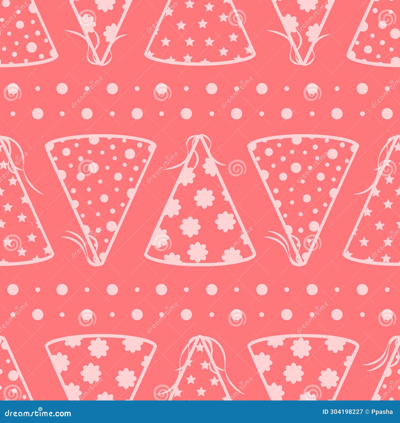 A Party Hat. Seamless Pattern Featuring Festive Party Hats. a Festive ...