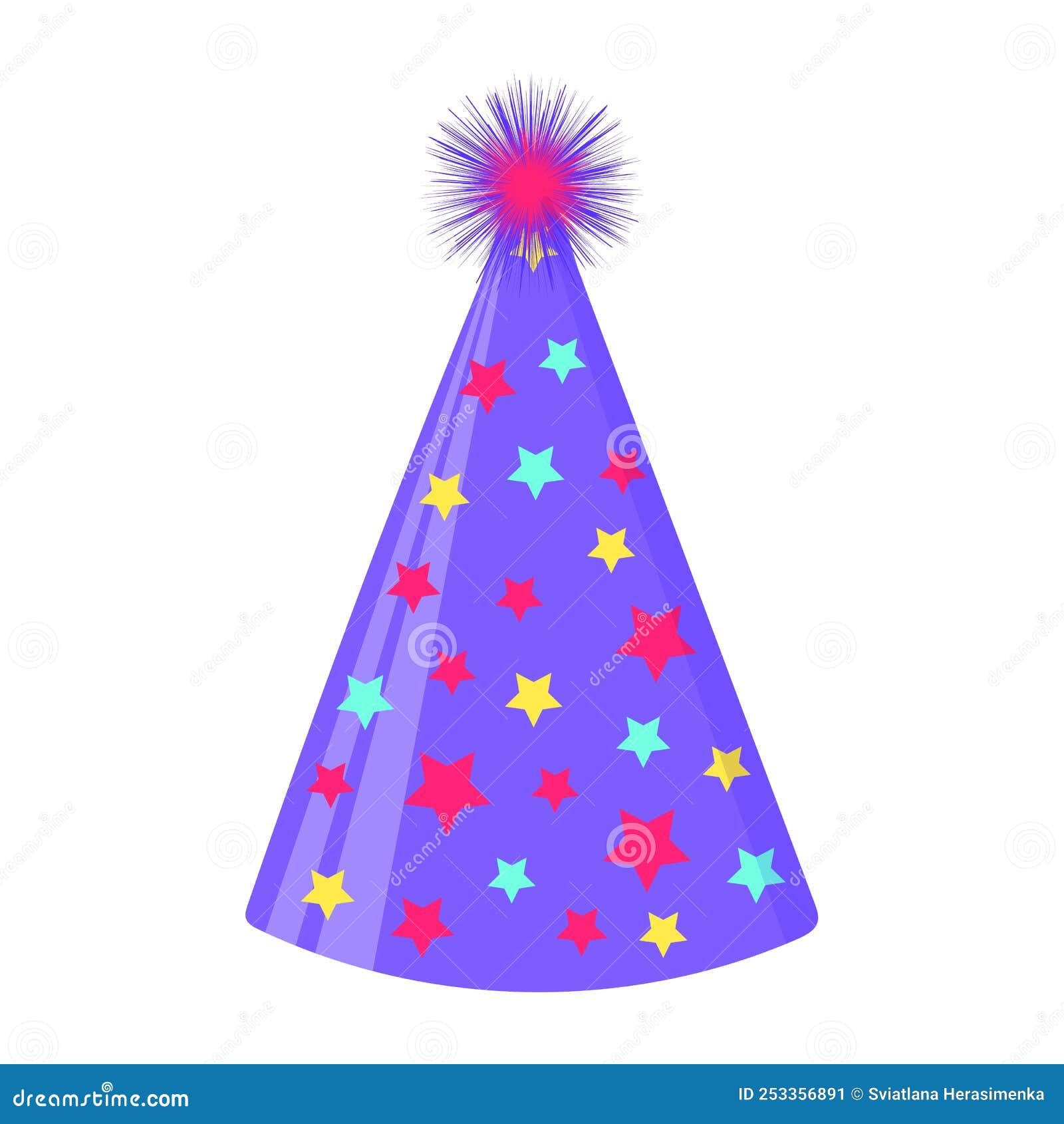 Party Hat Set Isolated on a White. Vector Illustration Stock Vector ...
