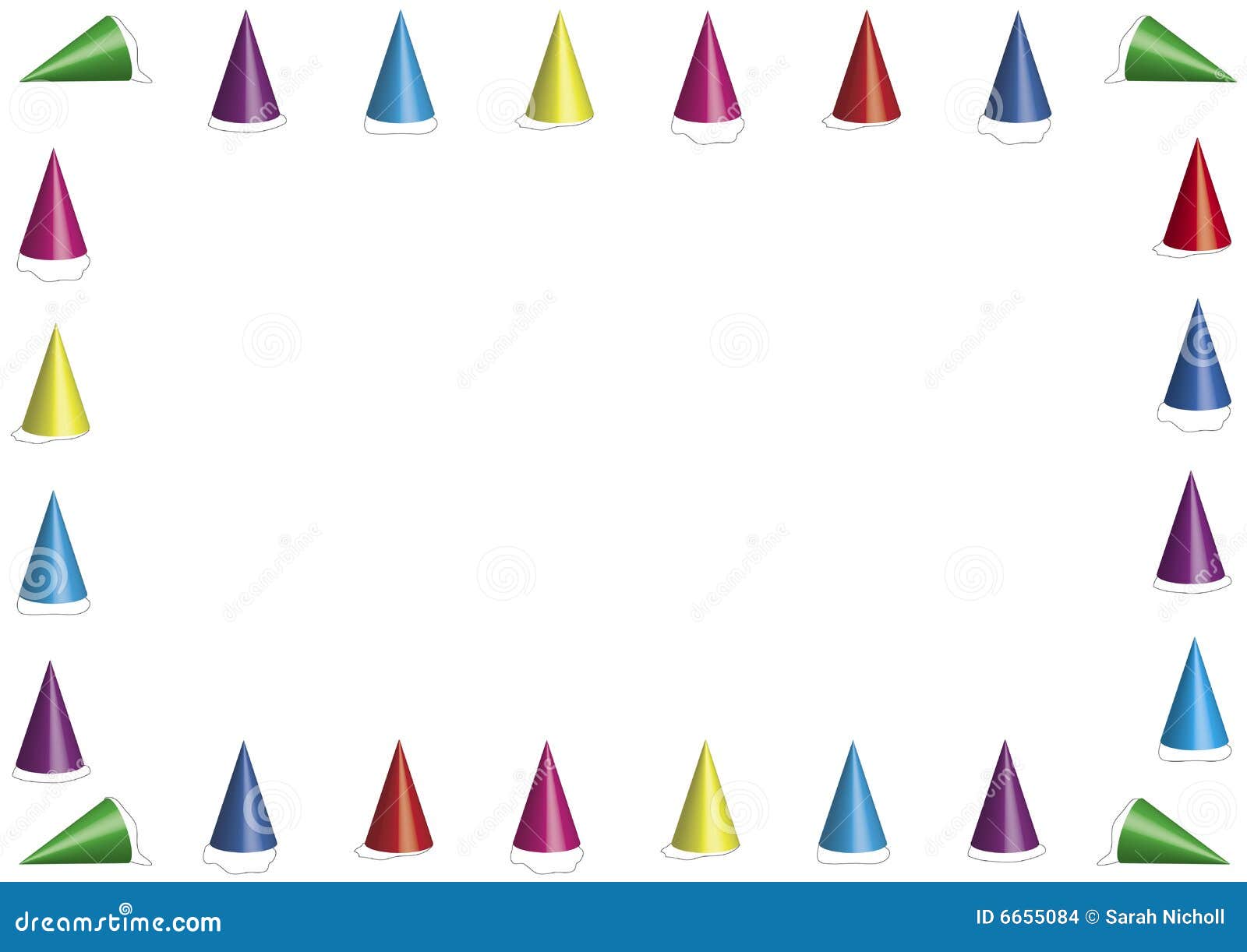 Party-Hut-Rand horizontal stock abbildung. Illustration von fahne - 6655084