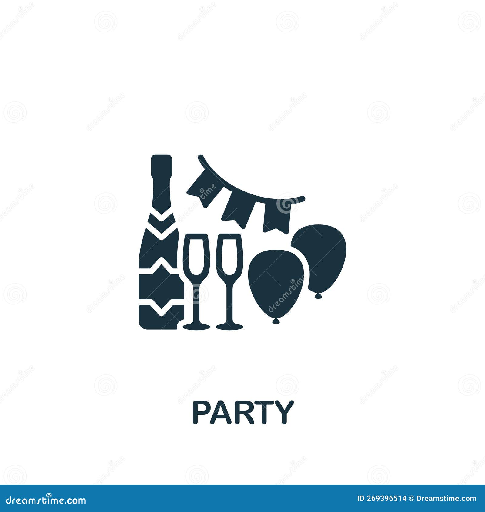 Party Icon Monochrome Simple Sign From Entertainment Collection Stock
