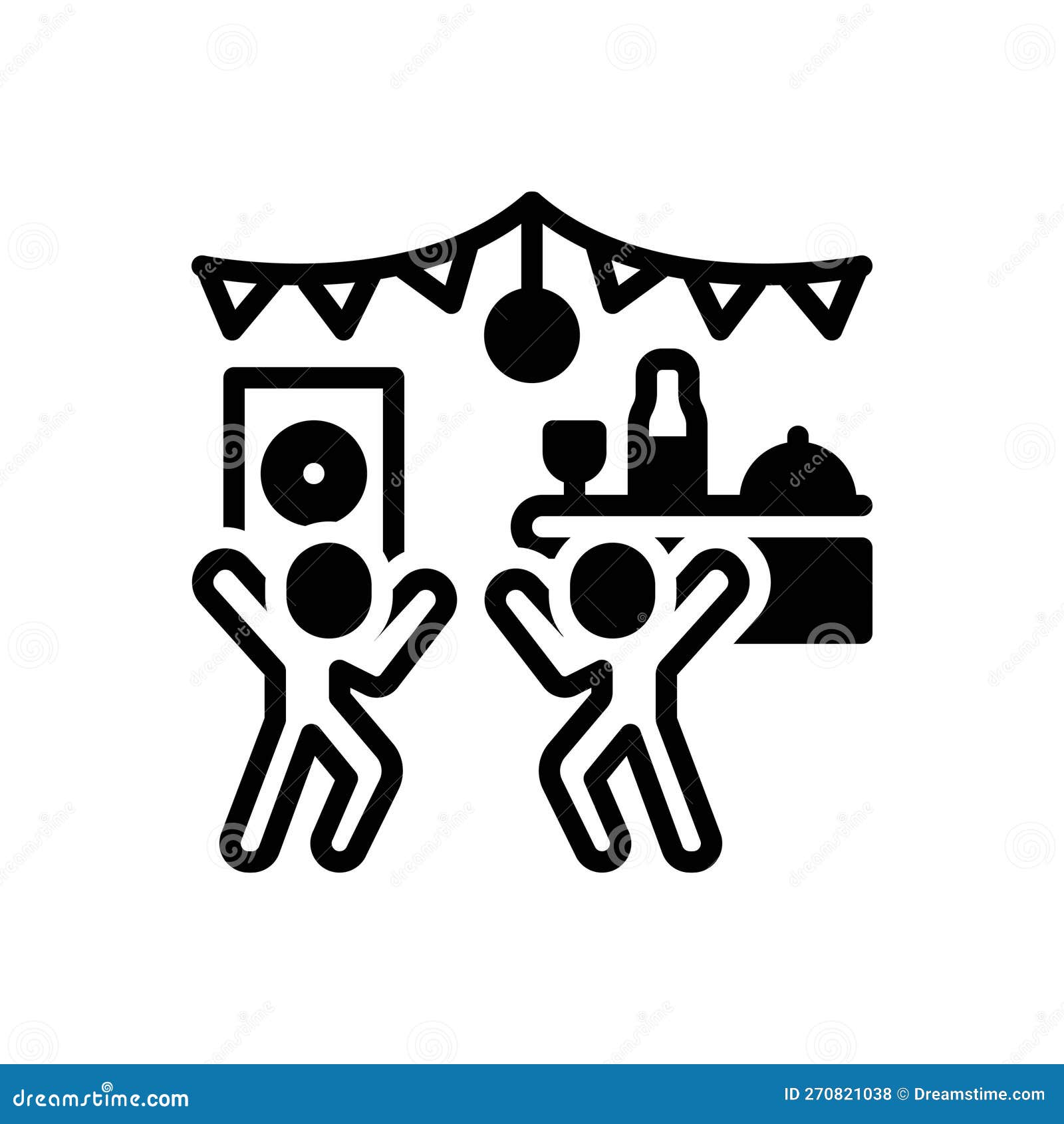 Black Solid Icon for Party, Celebration and Decoration Stock Vector ...