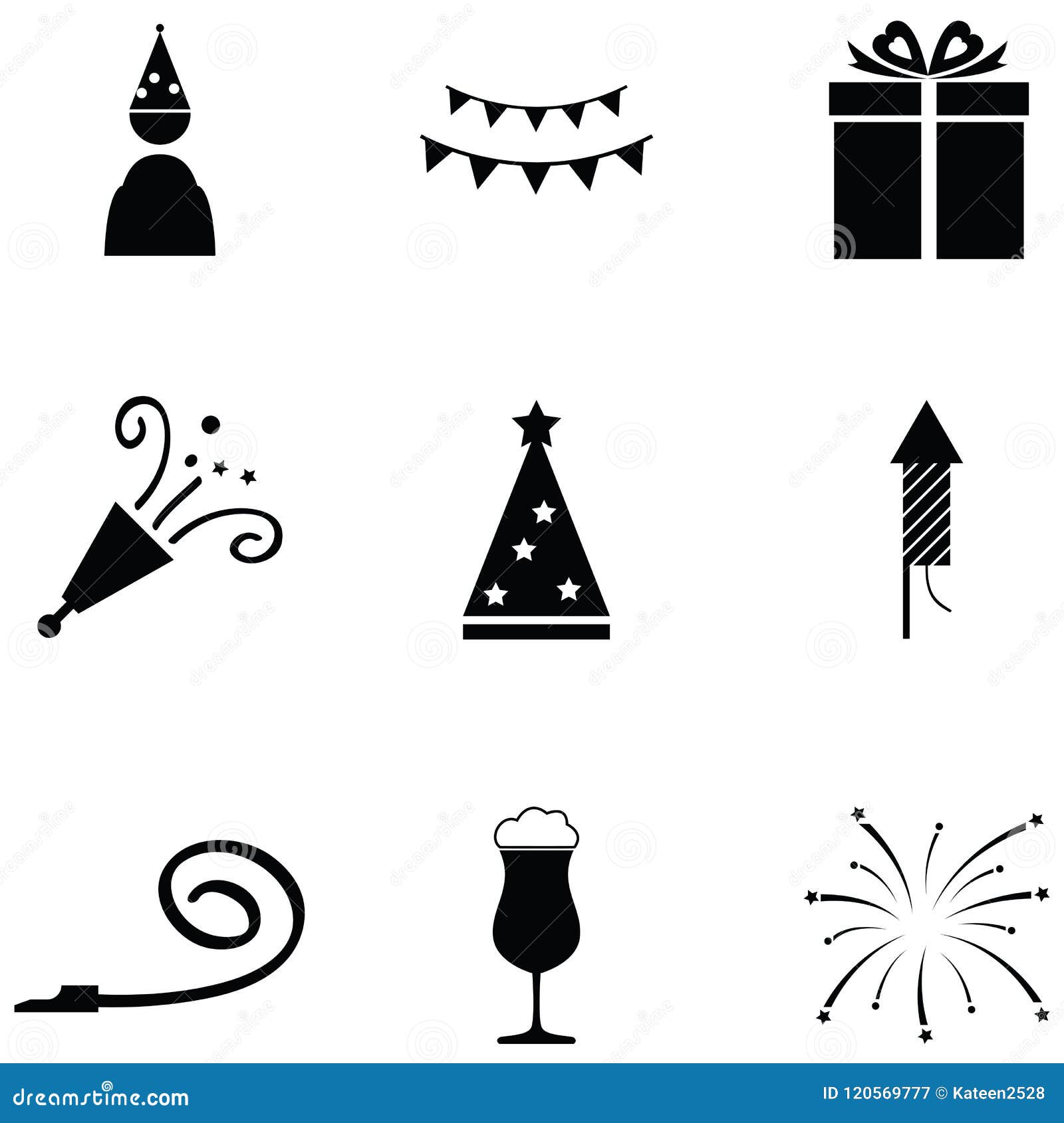Party icon set stock vector. Illustration of drink, vector - 120569777