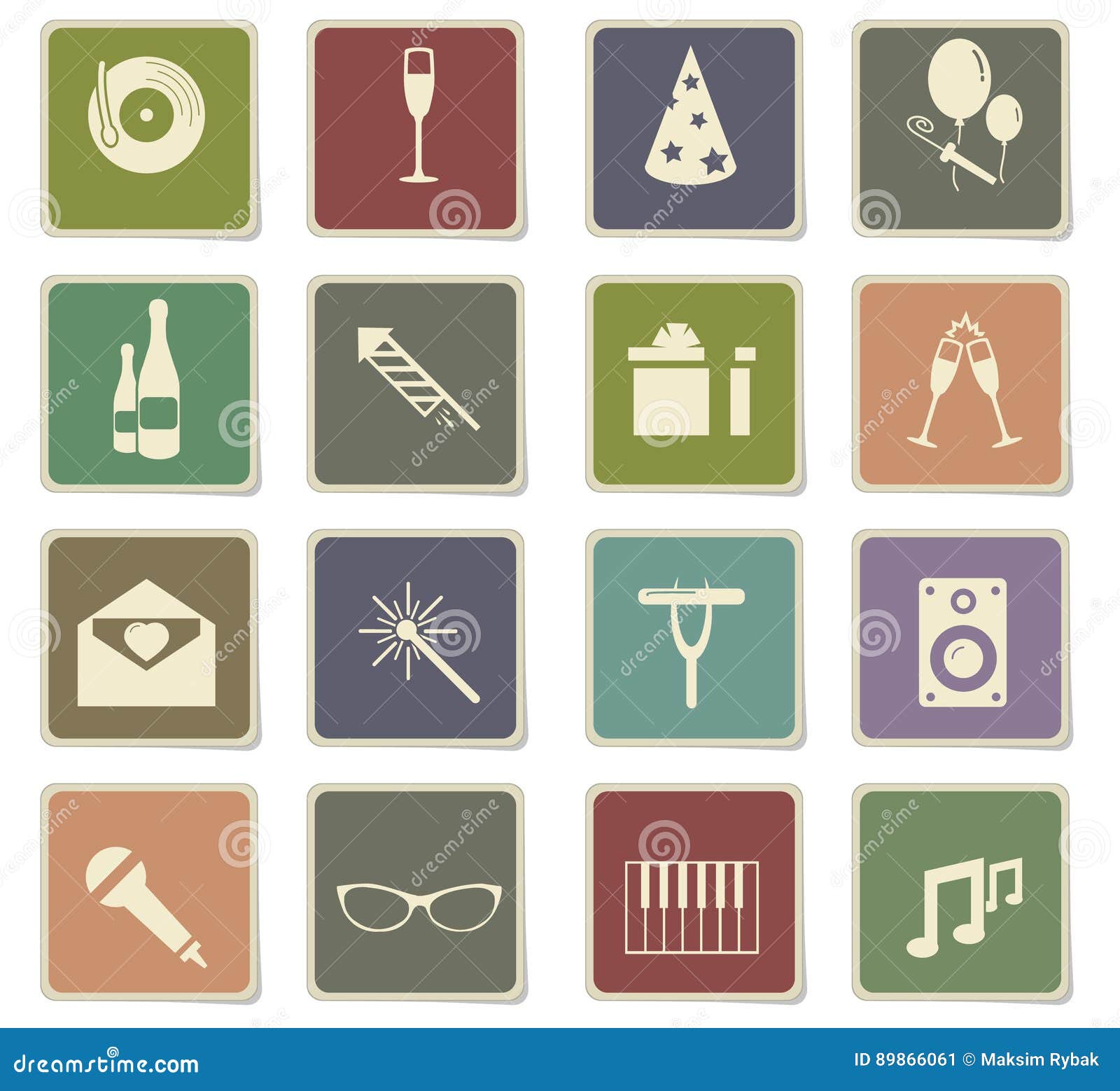 Party icon set stock illustration. Illustration of light - 89866061