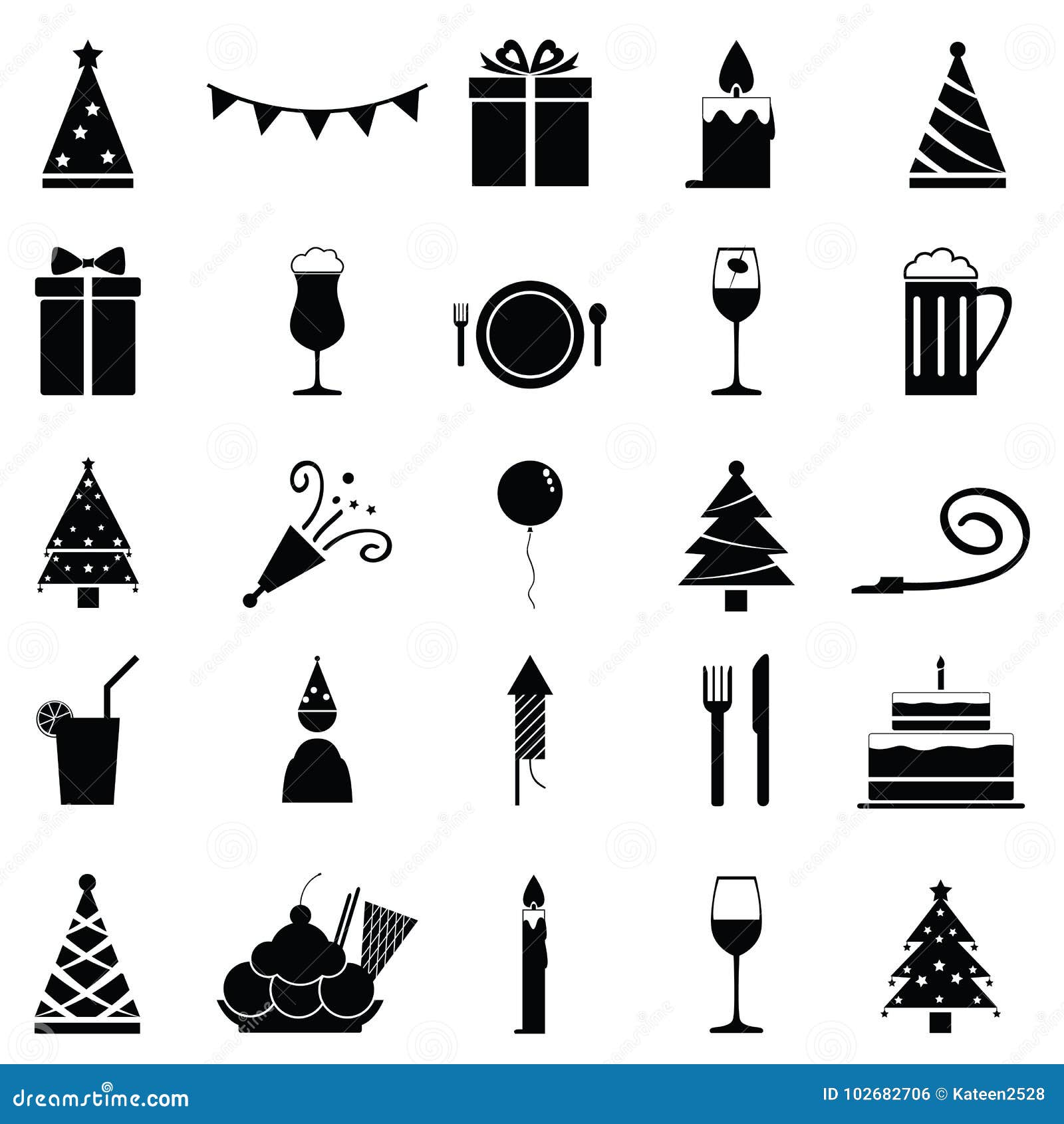 Party icon set stock illustration. Illustration of celebration - 102682706