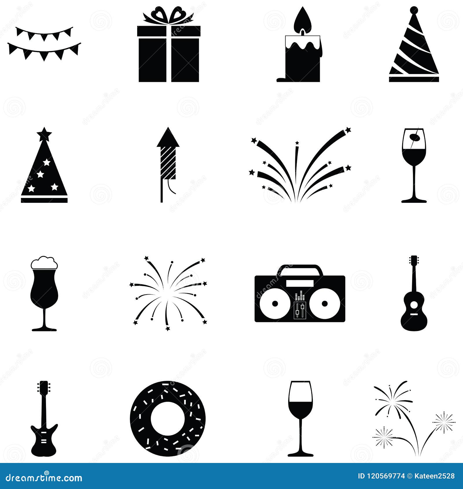 Party icon set stock vector. Illustration of festival - 120569774