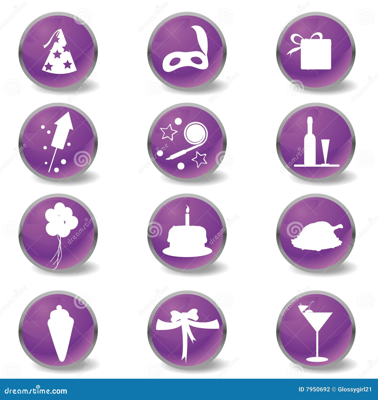 Party Icons stock vector. Illustration of beverages, balloons - 7950692