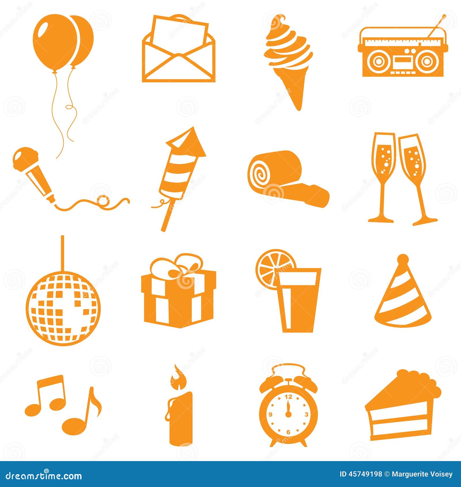 Party Icons stock vector. Illustration of candle, microphone - 45749198