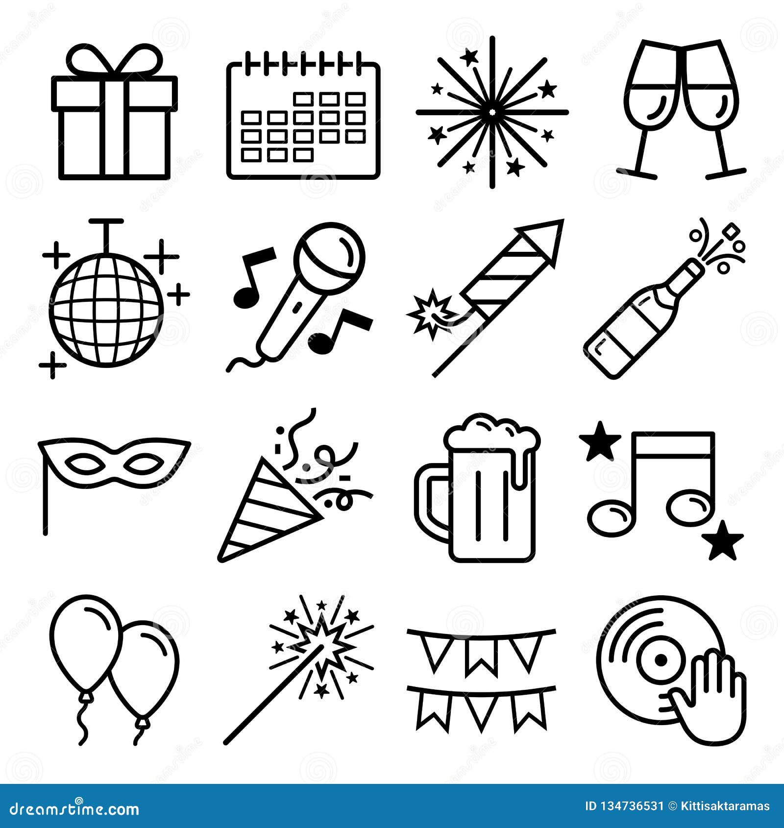 Party Icons Set. Vector Illustrations Stock Vector - Illustration of ... Party Icons Set. Vector Illustrations Stock Vector - Illustration of ...