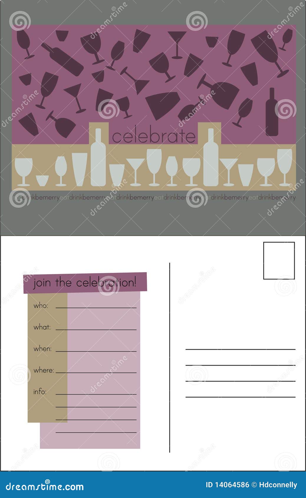 Party invitation stock vector. Illustration of glass - 14064586