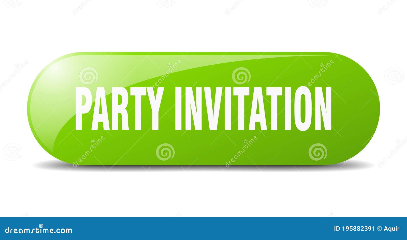 Party Invitation Button. Sticker. Banner. Rounded Glass Sign Stock ...