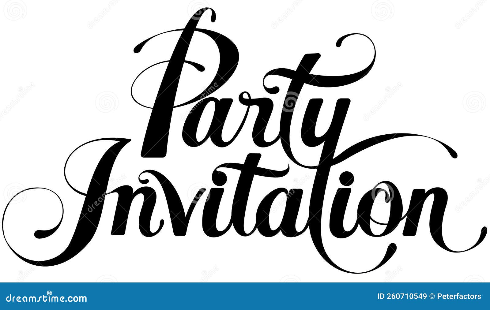 Party Invitation - Custom Calligraphy Text Stock Vector - Illustration ...