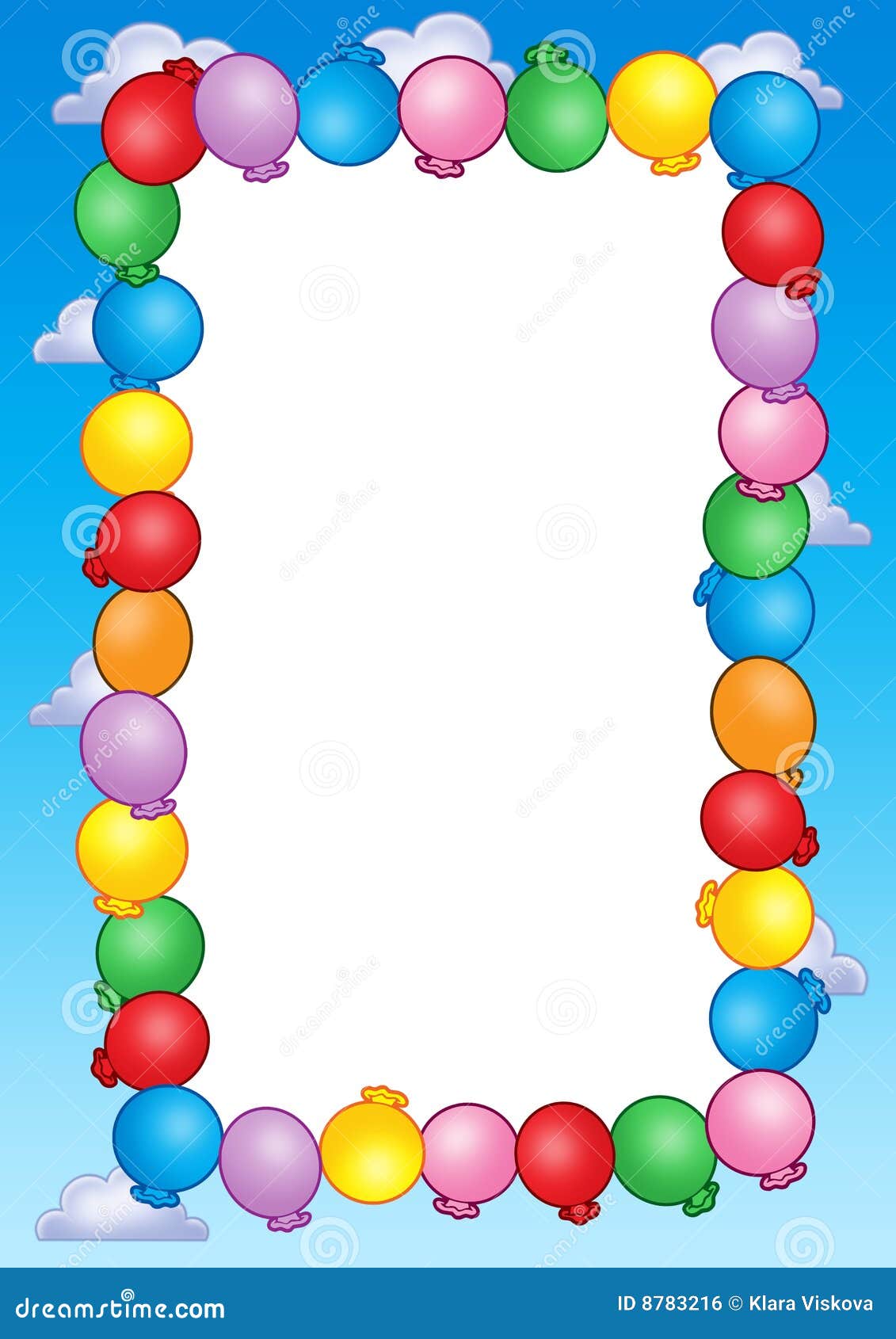 Party Invitation Frame with Balloons Stock Illustration - Illustration ...