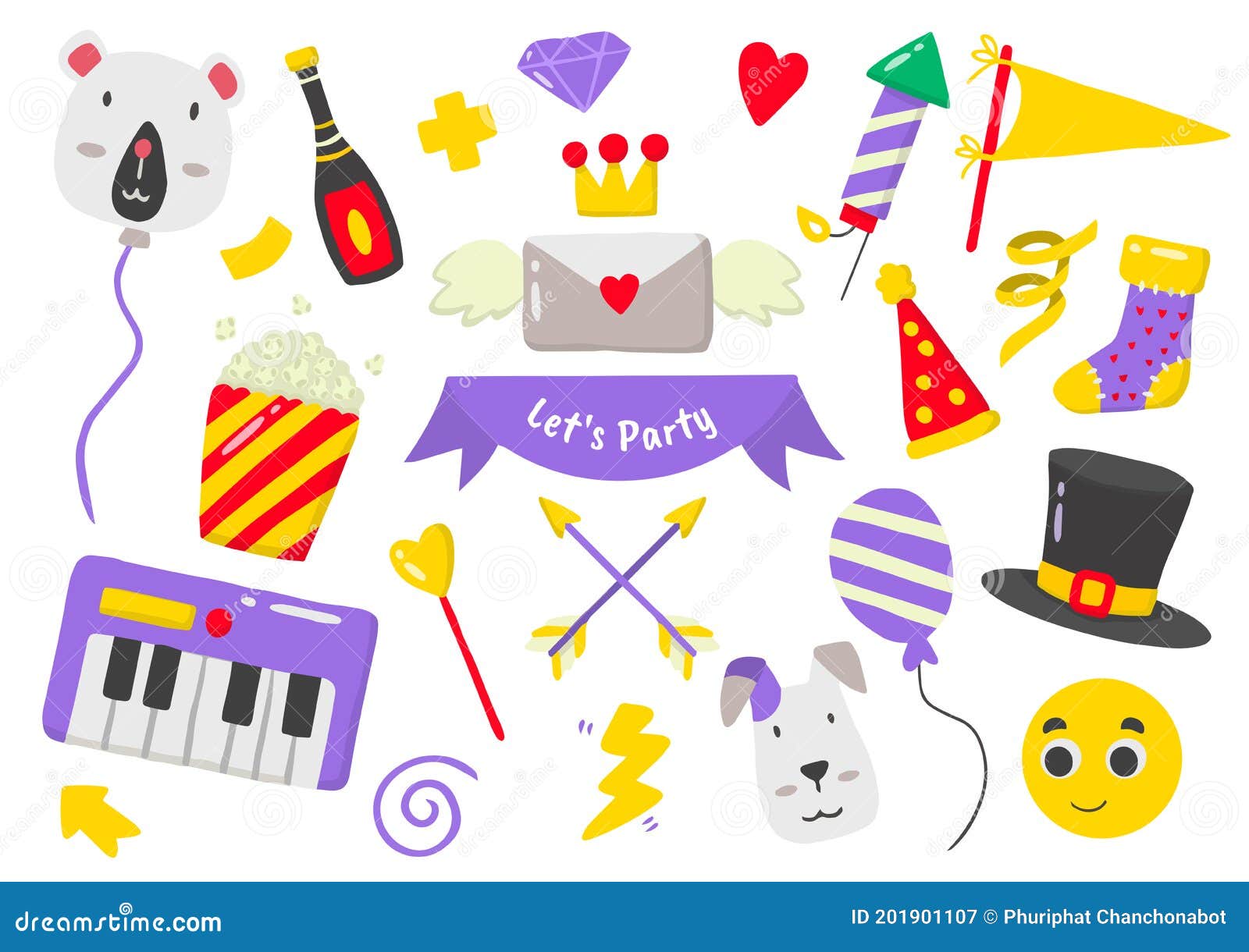 Party Label Vector Logo for Banner Stock Vector - Illustration of happy ...