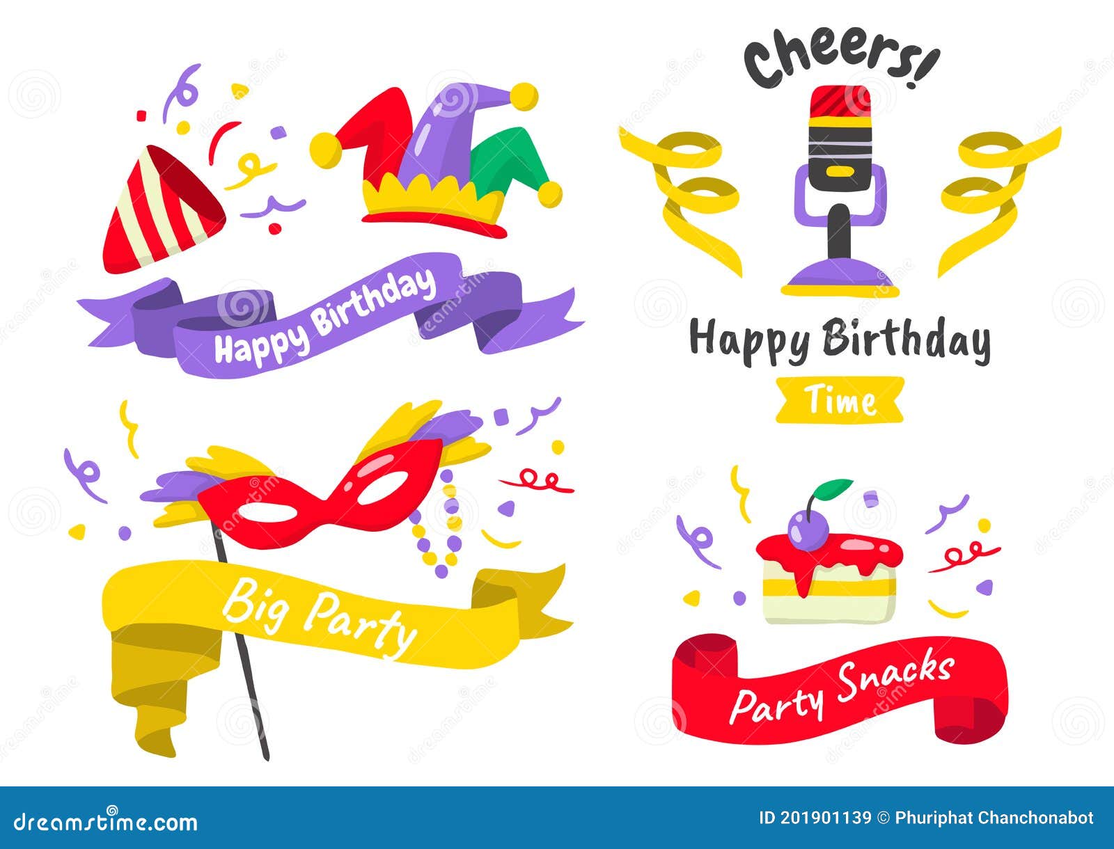 Party Label Vector Logo for Banner Stock Vector - Illustration of ...