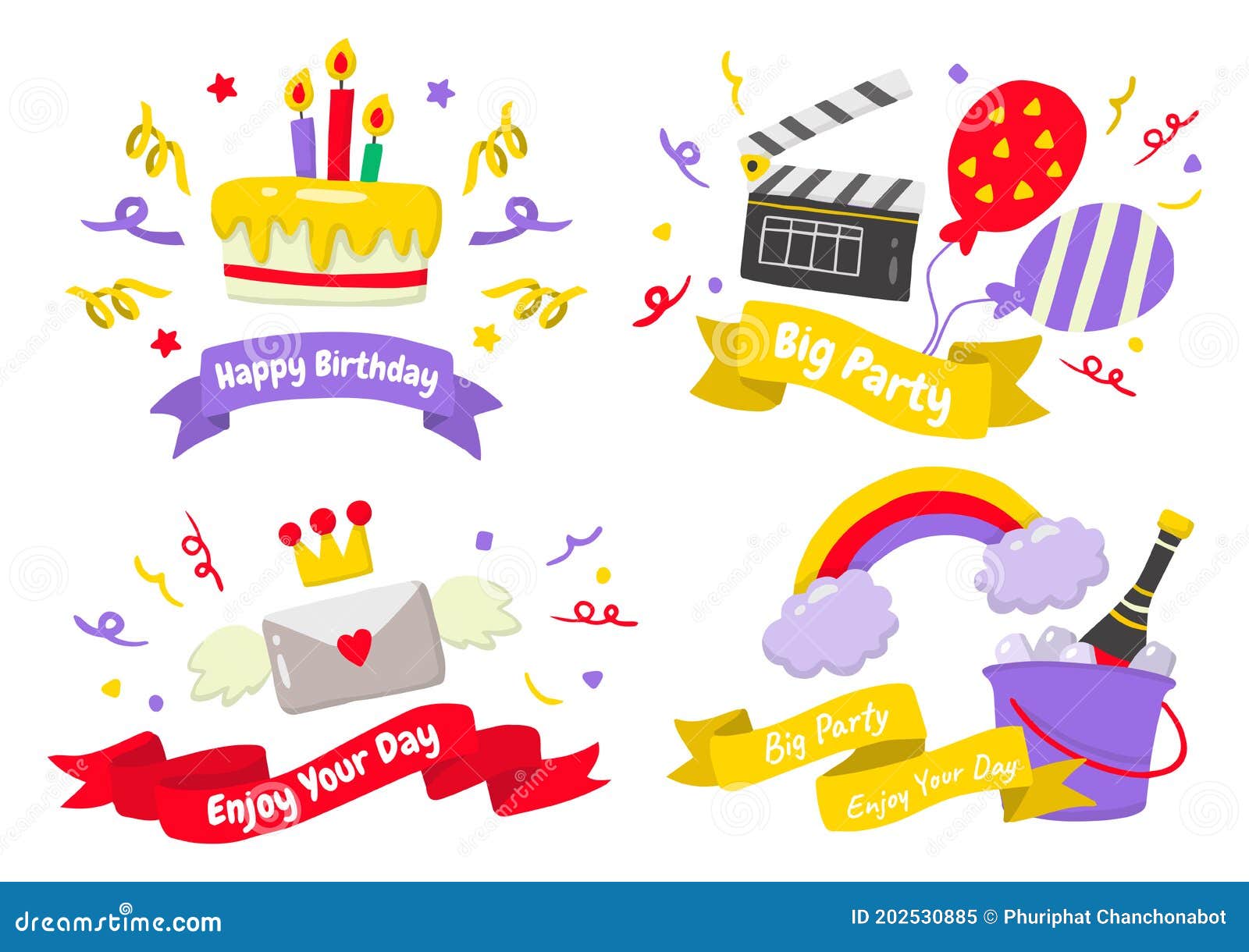 Party Label Vector Logo for Banner Stock Vector - Illustration of ...