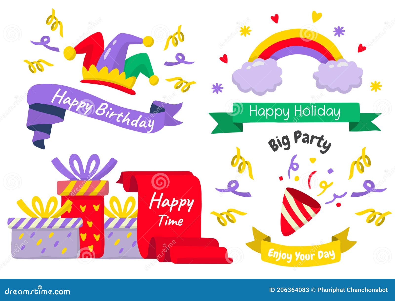 Party Label Vector Logo for Banner Stock Vector - Illustration of ...