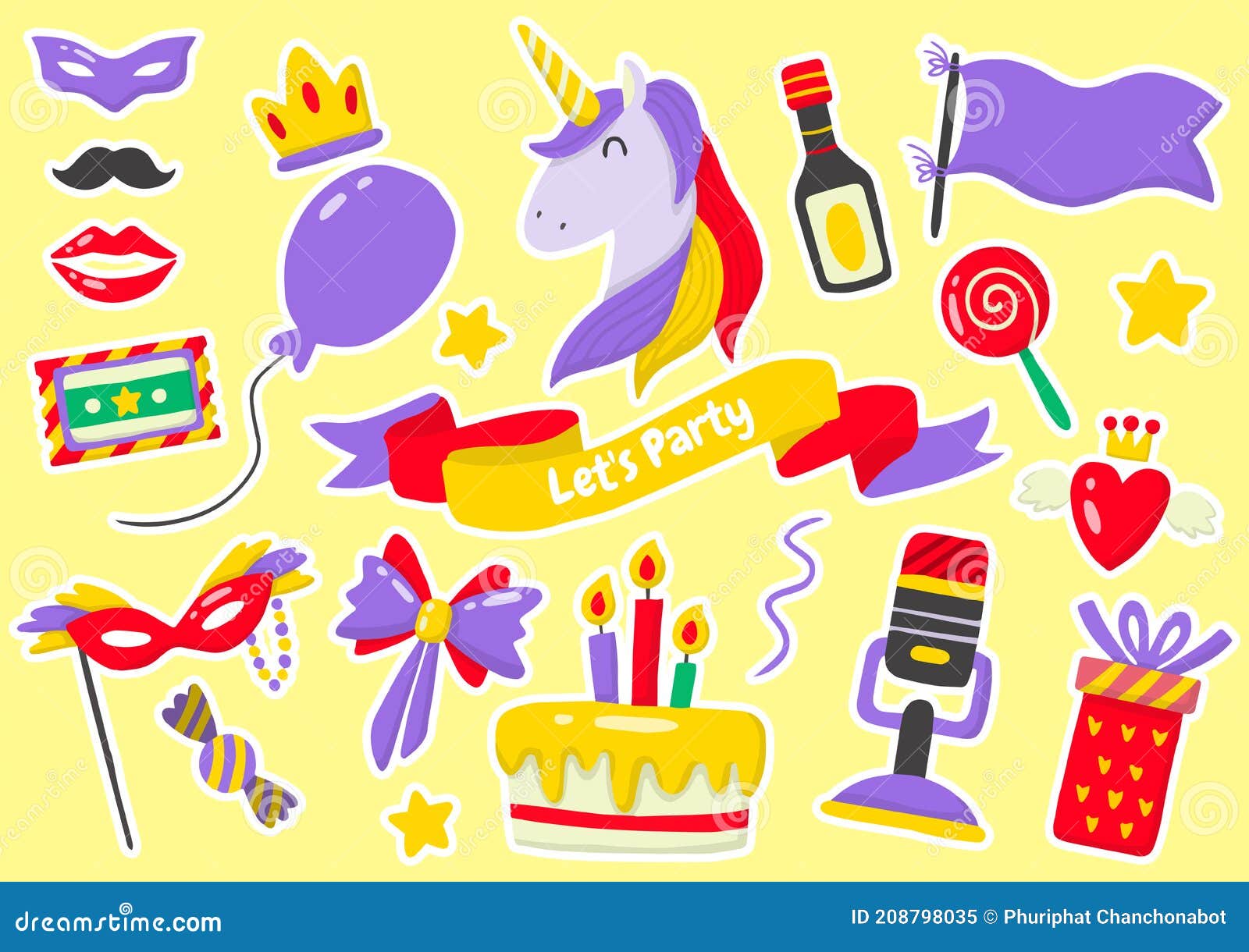 Party Label Vector Logo for Banner Stock Vector - Illustration of ...