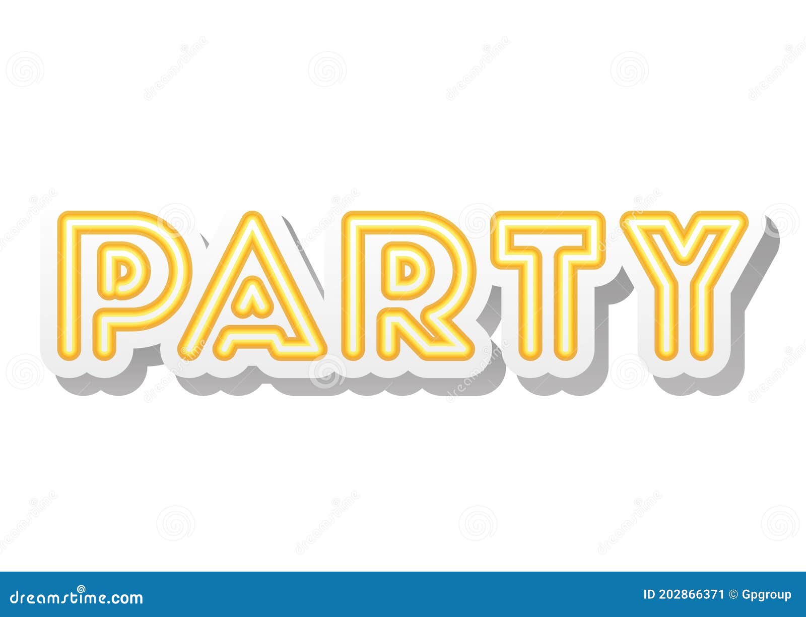 Party Lettering in Neon Font Stock Vector - Illustration of decoration ...