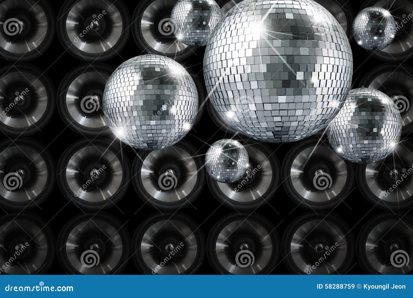 Party Lights Disco Mirror Ball with Background Stock Image - Image of ...