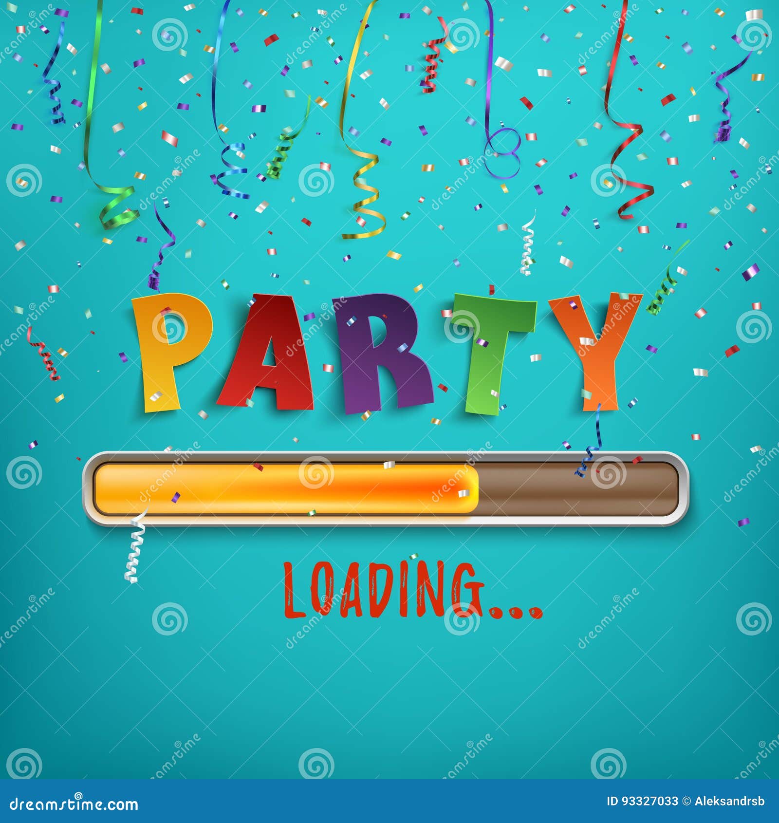 Party Loading Poster Template. Stock Vector - Illustration of celebrate ...