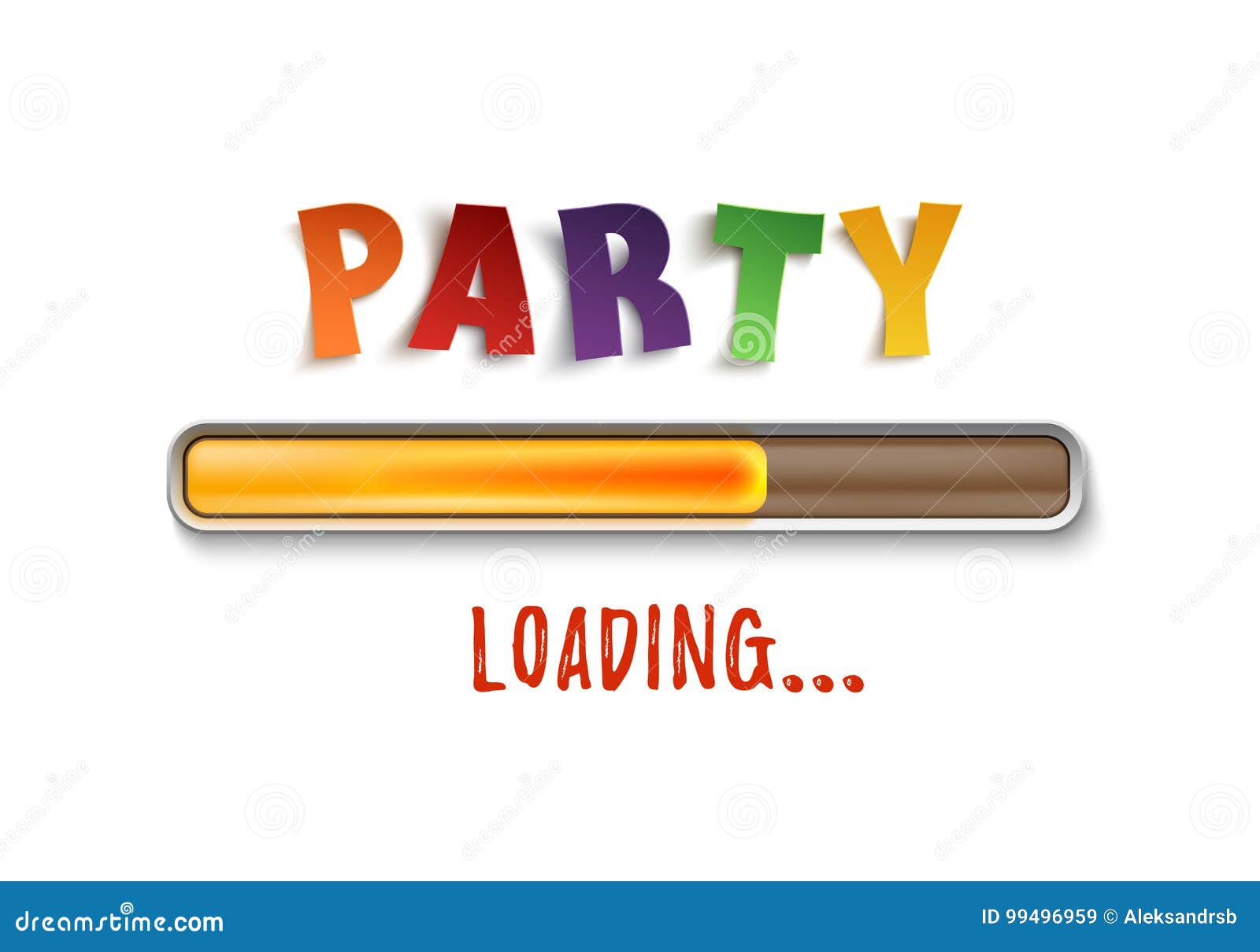 Party Loading Poster Template Isolated on White. Stock Vector ...