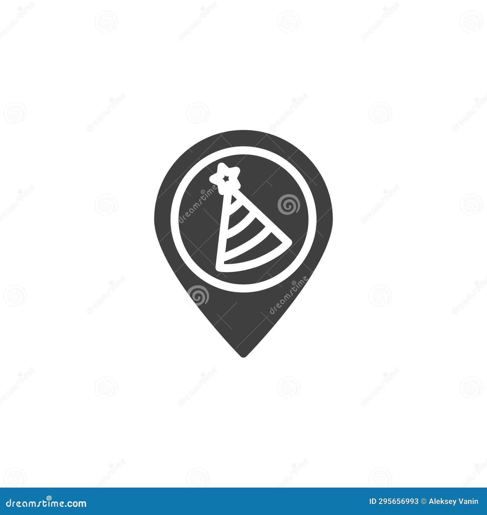 Party Location Pin Vector Icon Stock Vector - Illustration of filled ...