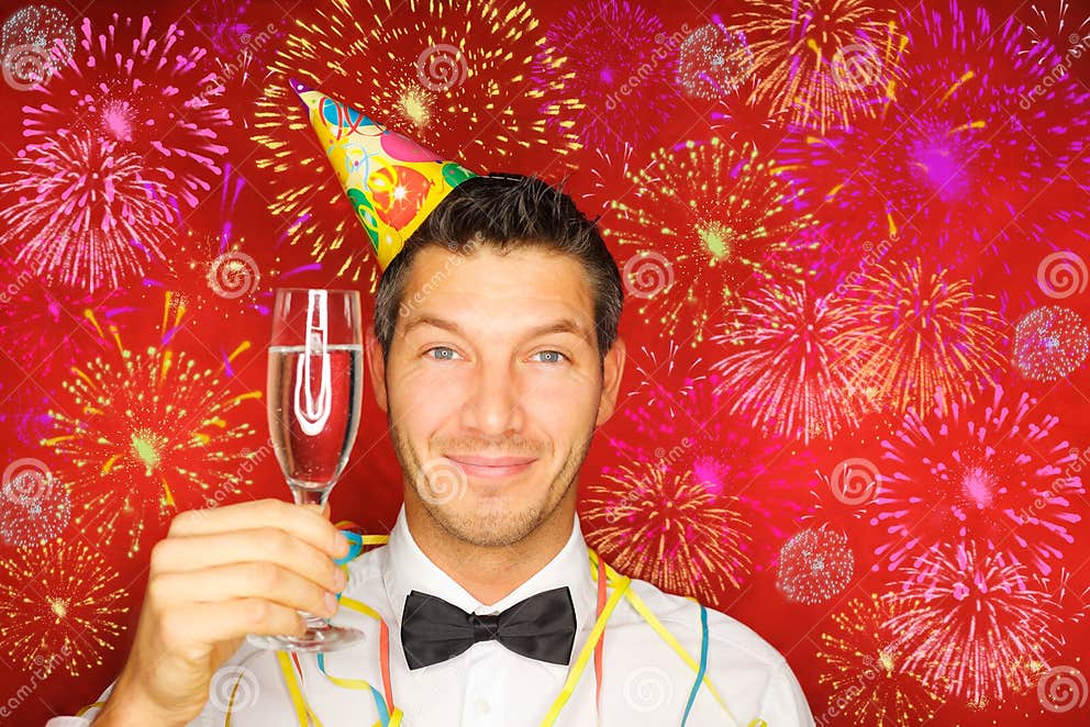 Party man stock photo. Image of birthday, alcohol, confetti - 23372954