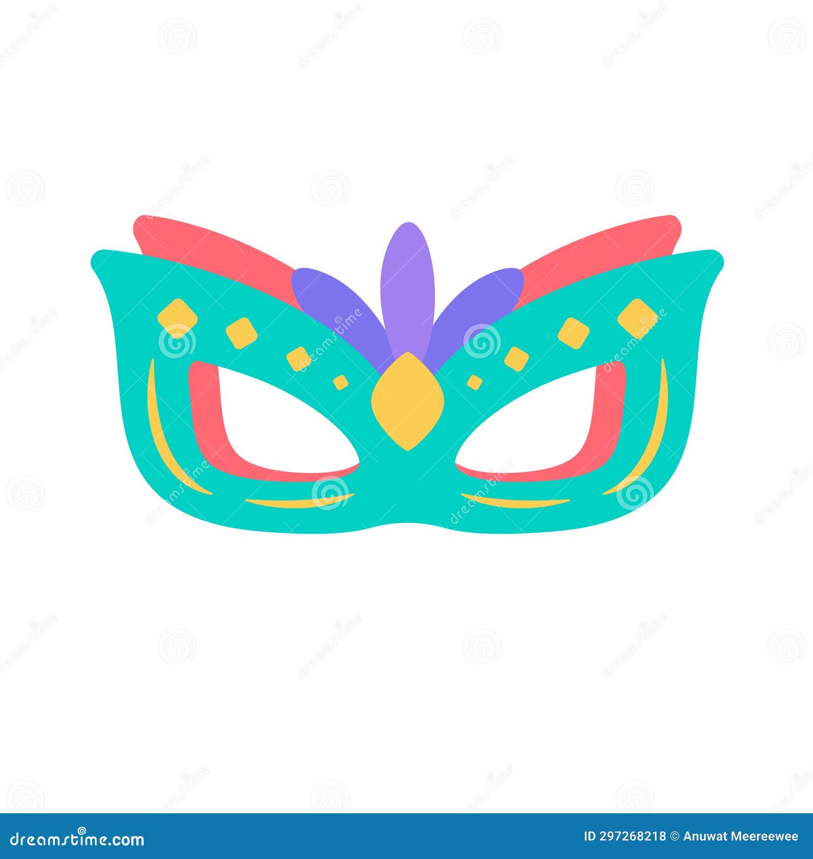 Party Mask Feather Mask For Covering The Face Mysterious Fantasy Party Stock Vector