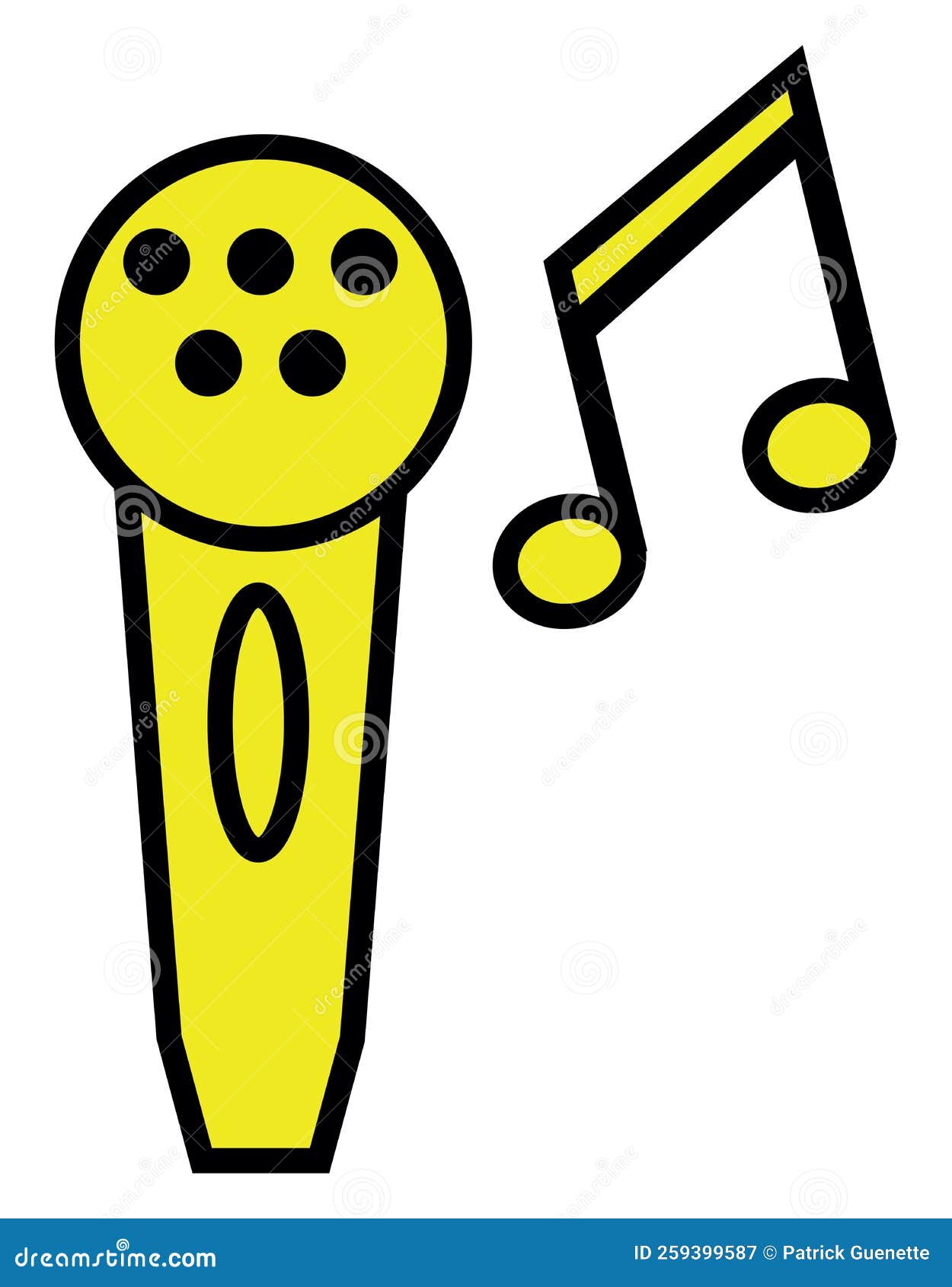 Party microphone, icon stock vector. Illustration of musical - 259399587
