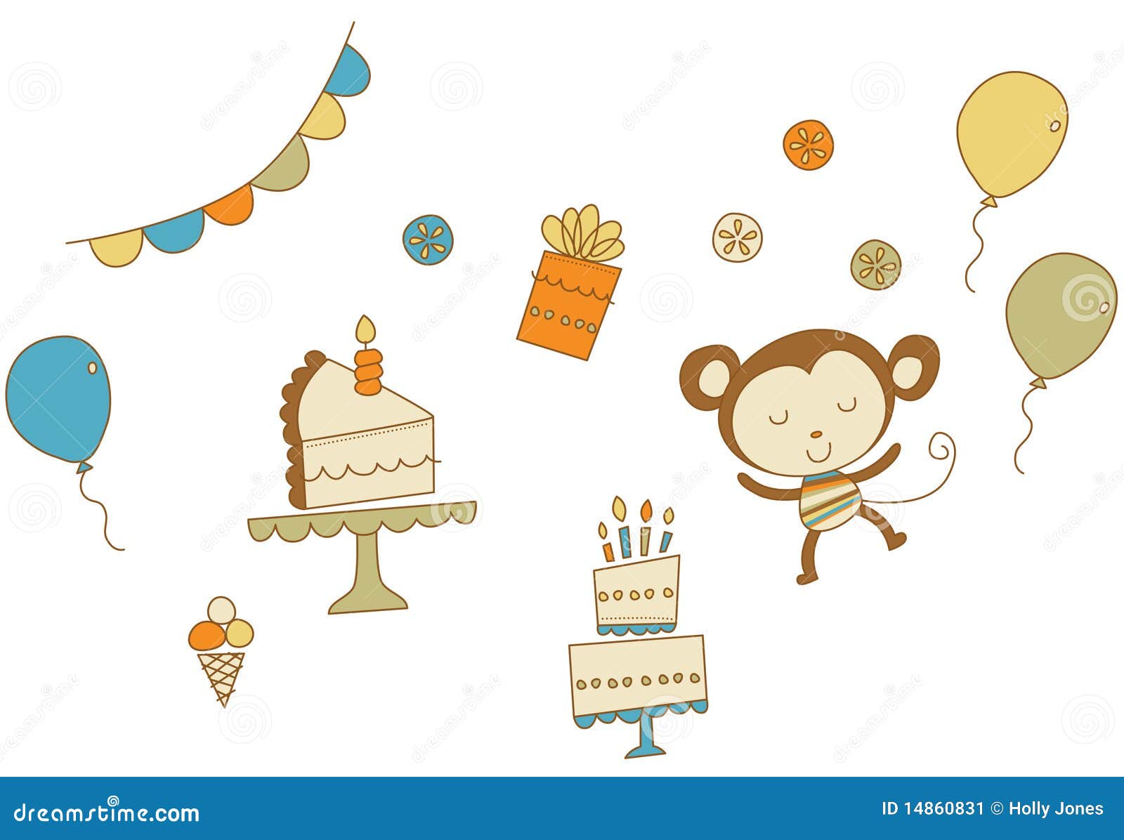 Party Monkey stock illustration. Illustration of gift - 14860831