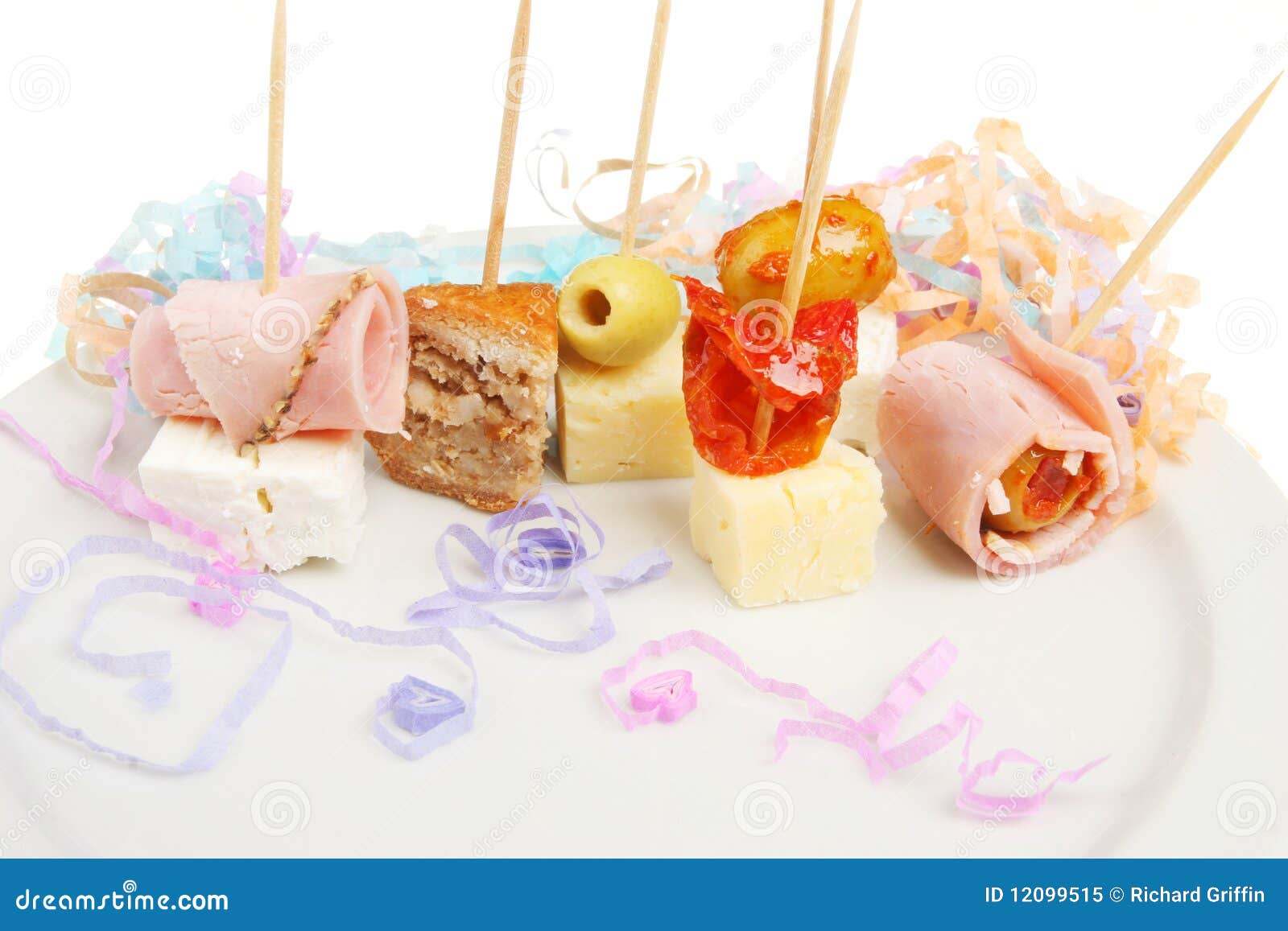 Party Nibbles with Streamers Stock Image - Image of nibble, savory ...