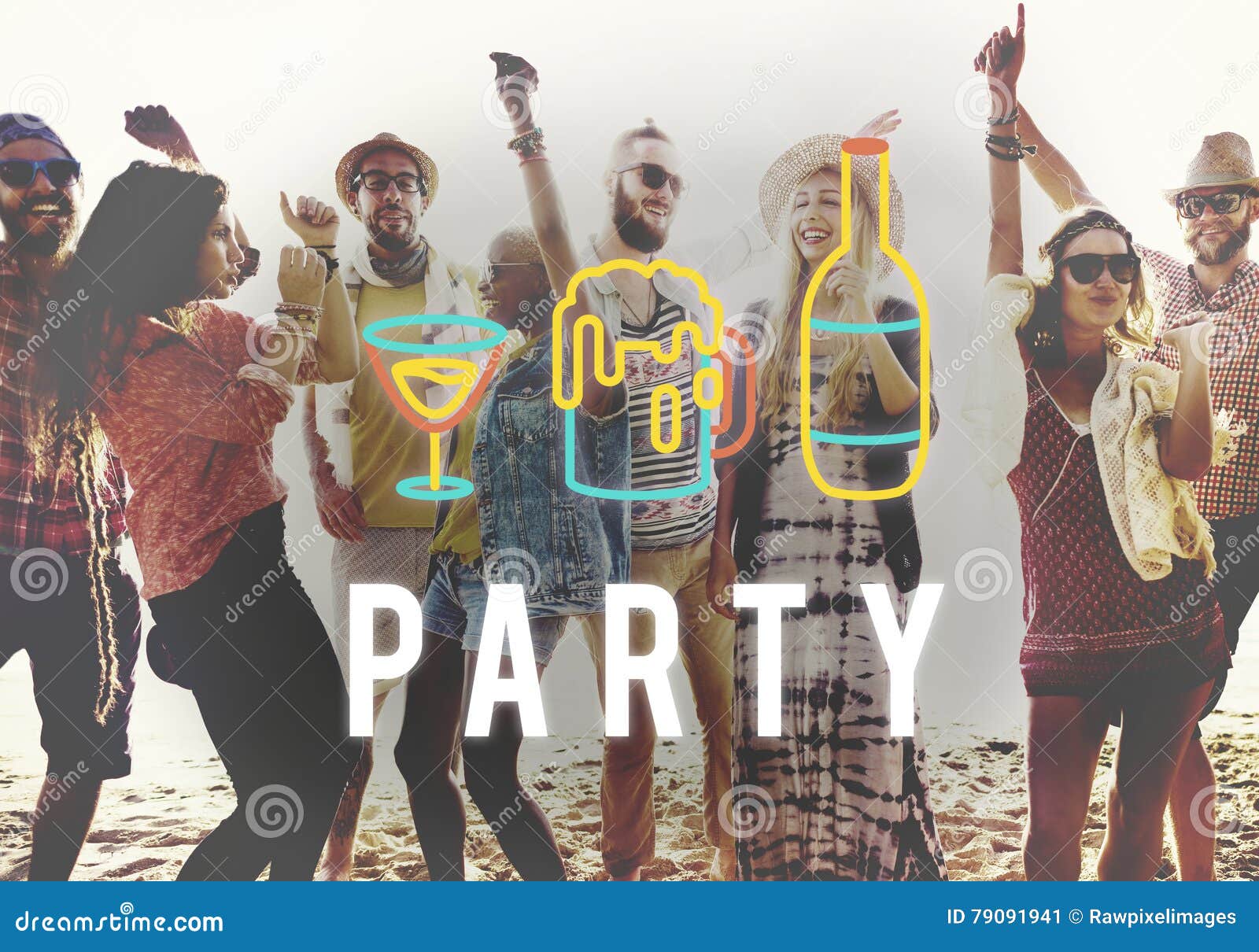 Party Night Life Fun Enjoy Concept Stock Image - Image of beach, exited ...