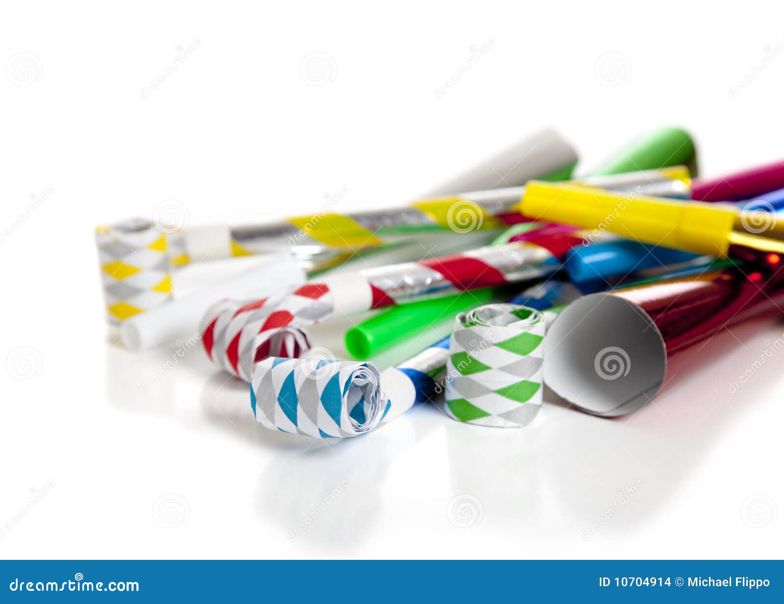 Party Noise Makers on White Stock Photo - Image of party, objects: 10704914
