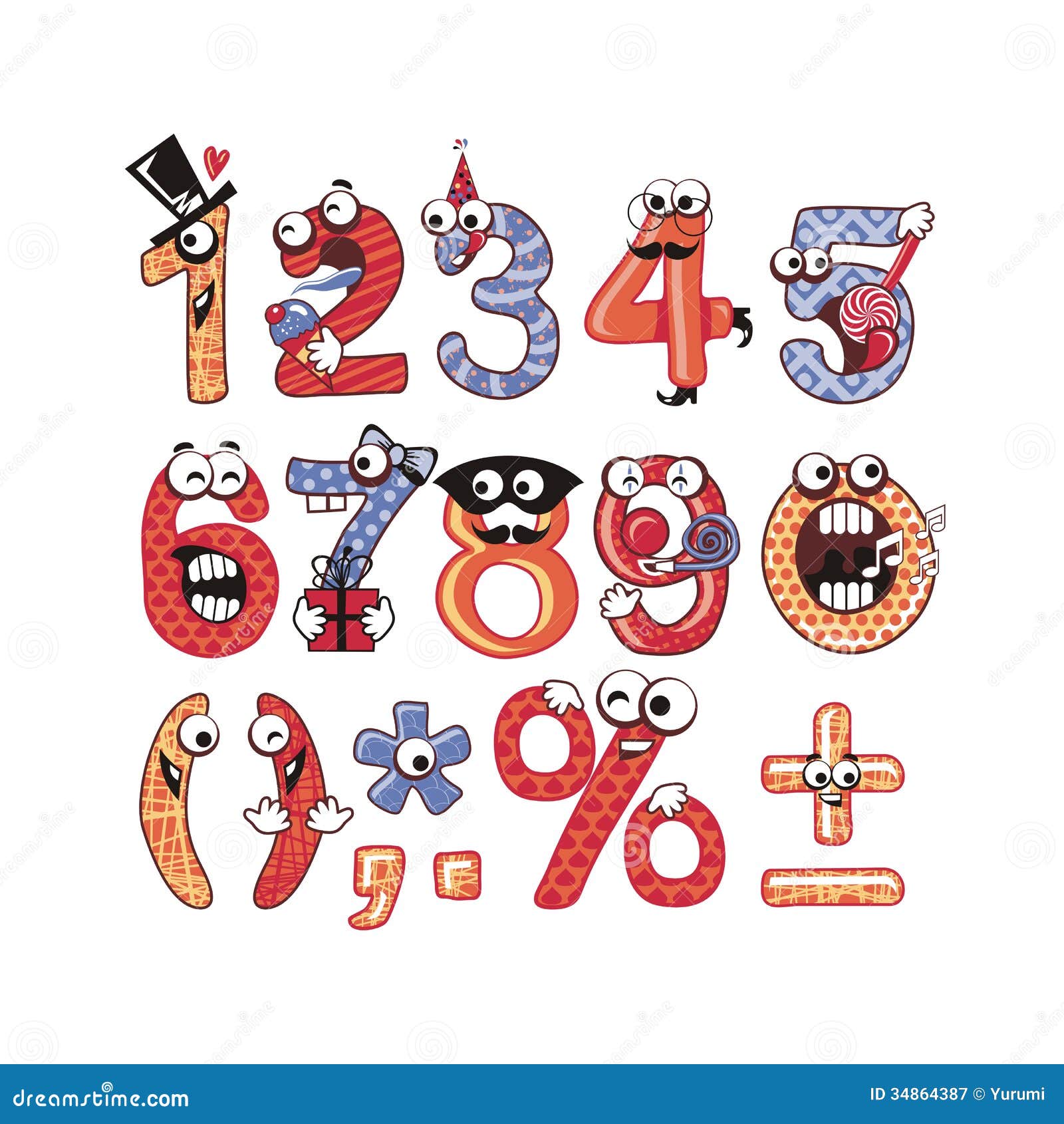 Happy Numbers Vector Illustration | CartoonDealer.com #15615600