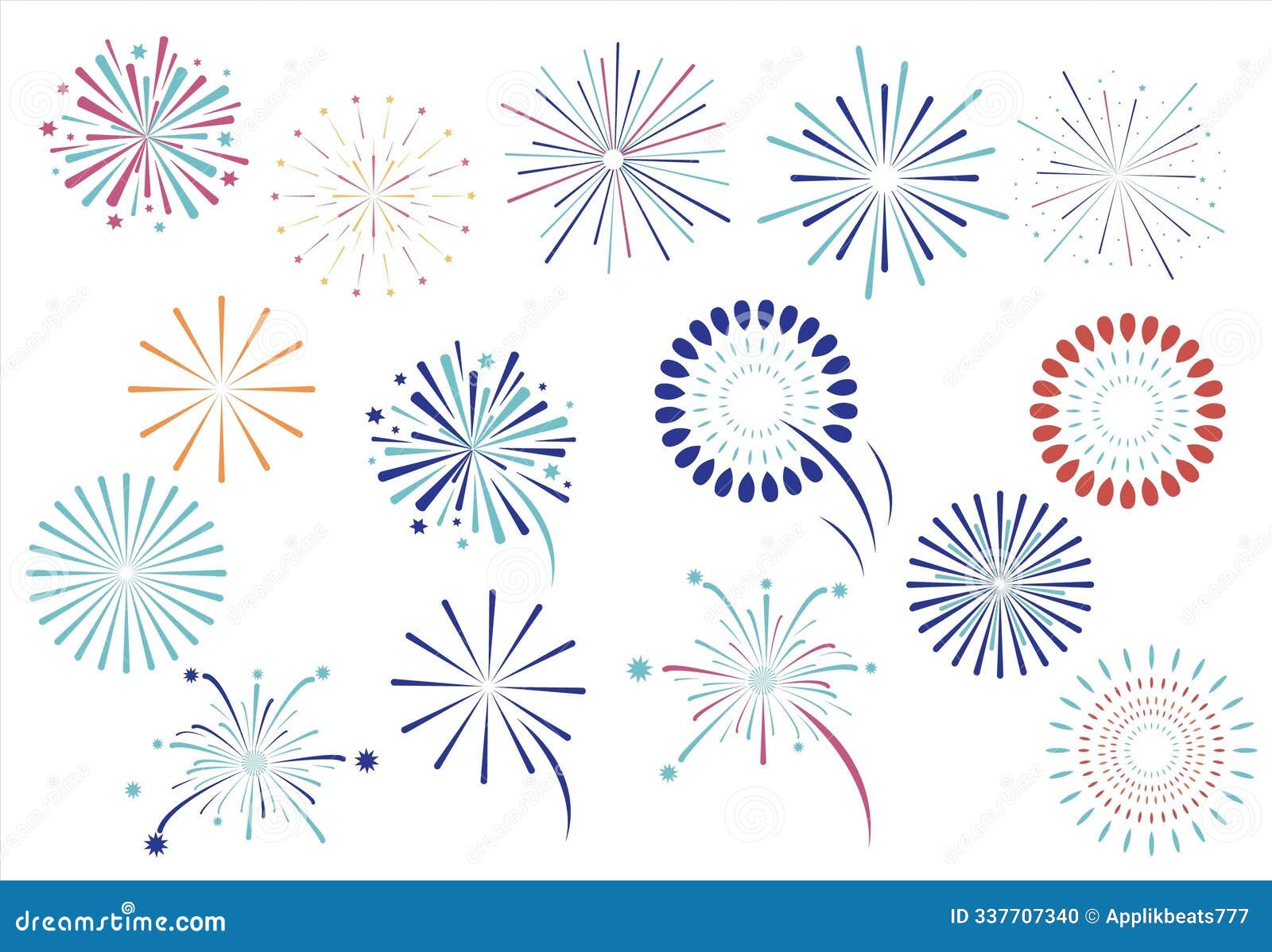 Party Object Collection with Firework.Vector Illustration for Icon ...