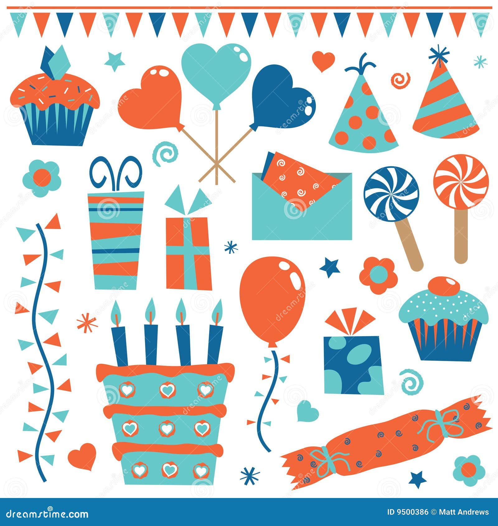 Party objects stock vector. Illustration of string, object - 9500386