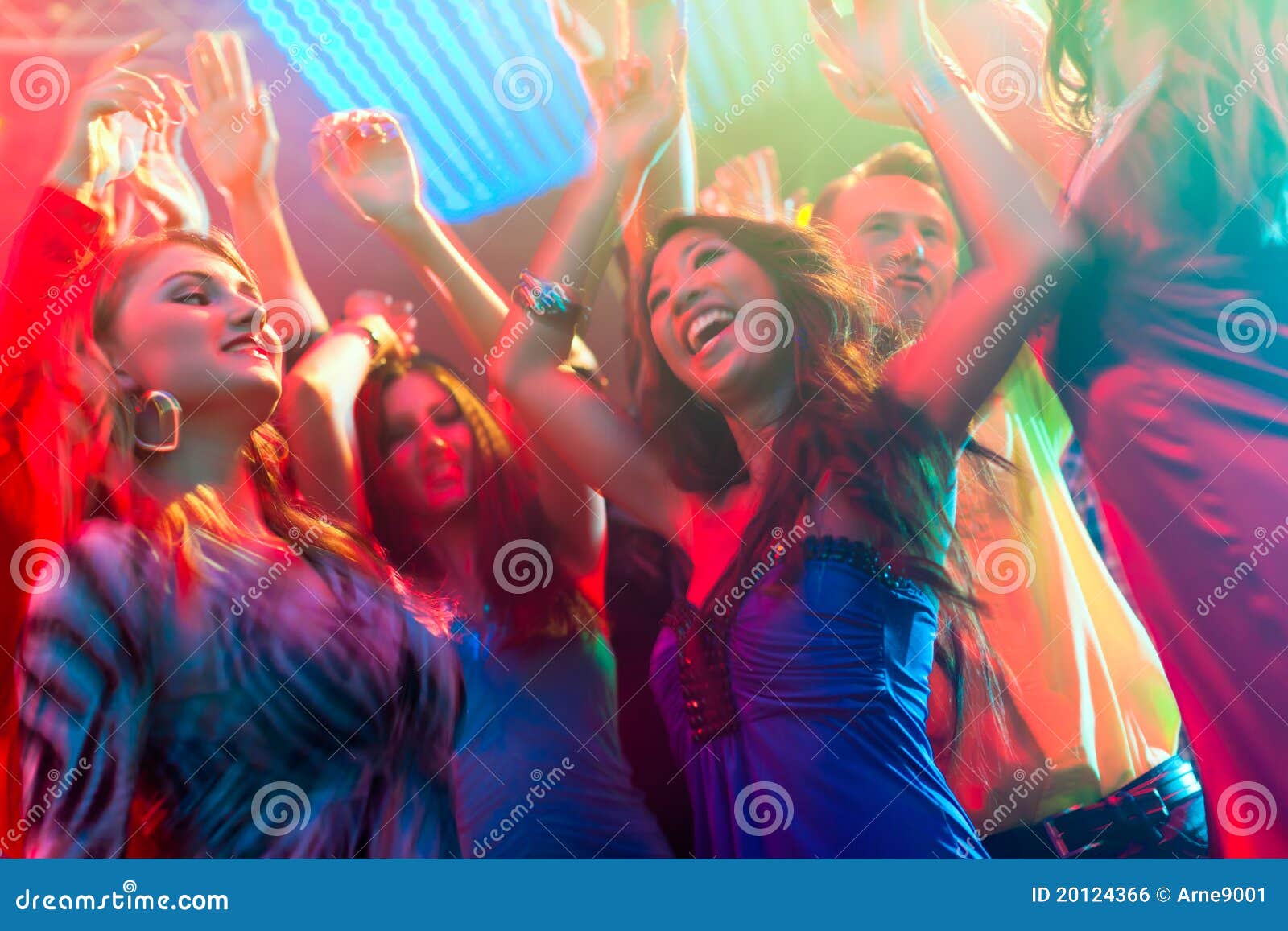 Party People Dancing in Disco or Club Stock Photo - Image of females ...
