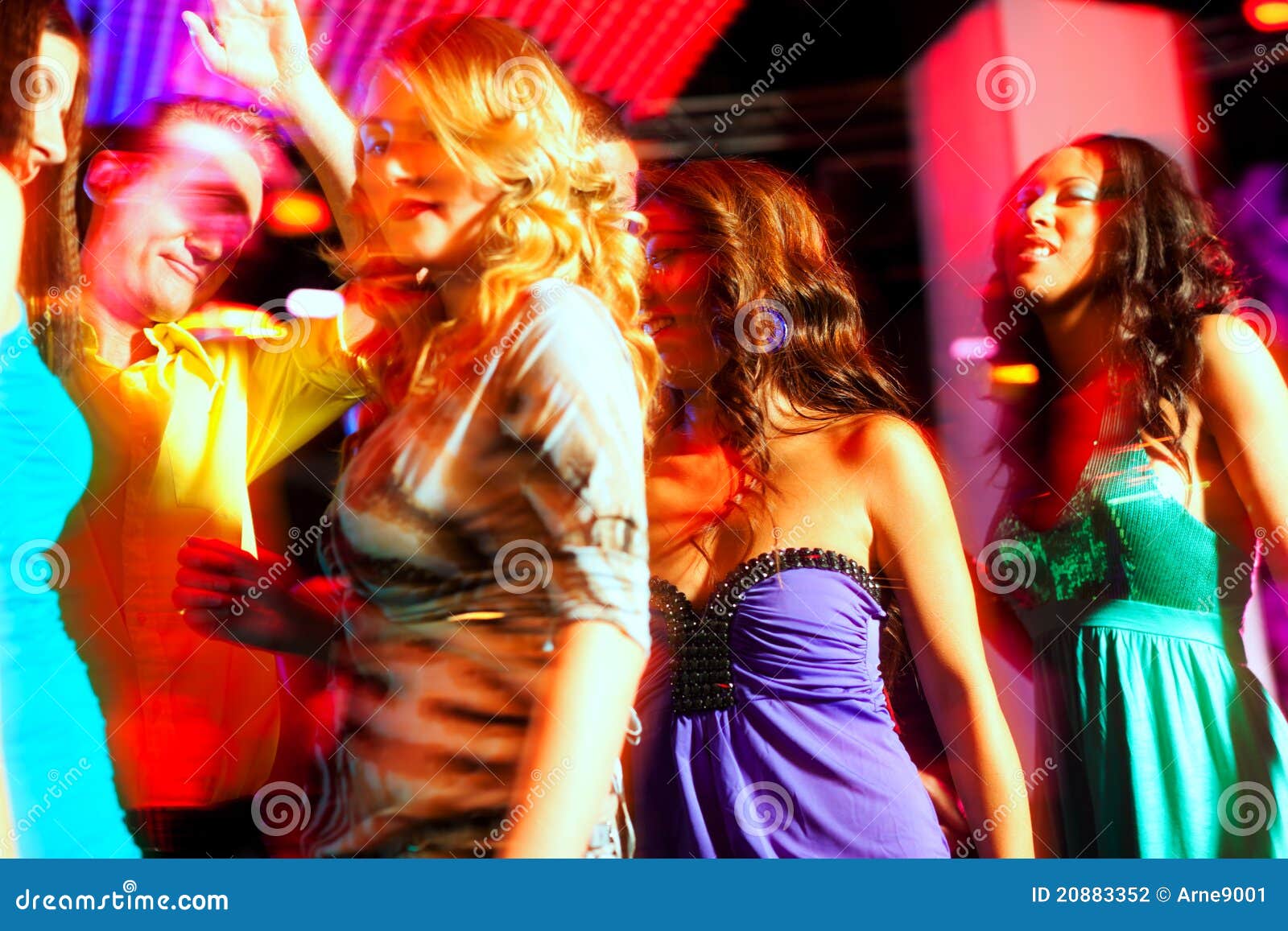 Party People Dancing in Disco or Club Stock Photo - Image of handsome ...