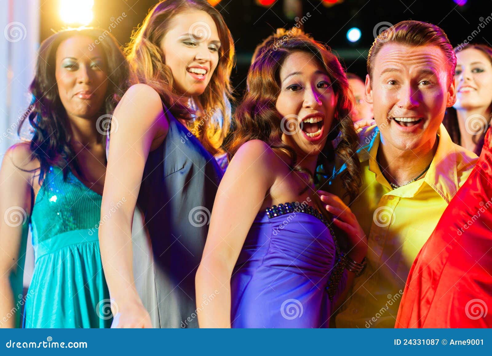 Party People Dancing in Disco or Club Stock Image - Image of handsome ...