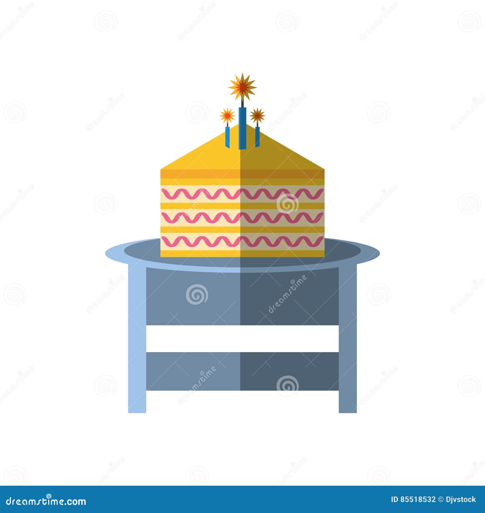 Party Piece Cake Table Icon Image Stock Illustration - Illustration of ...