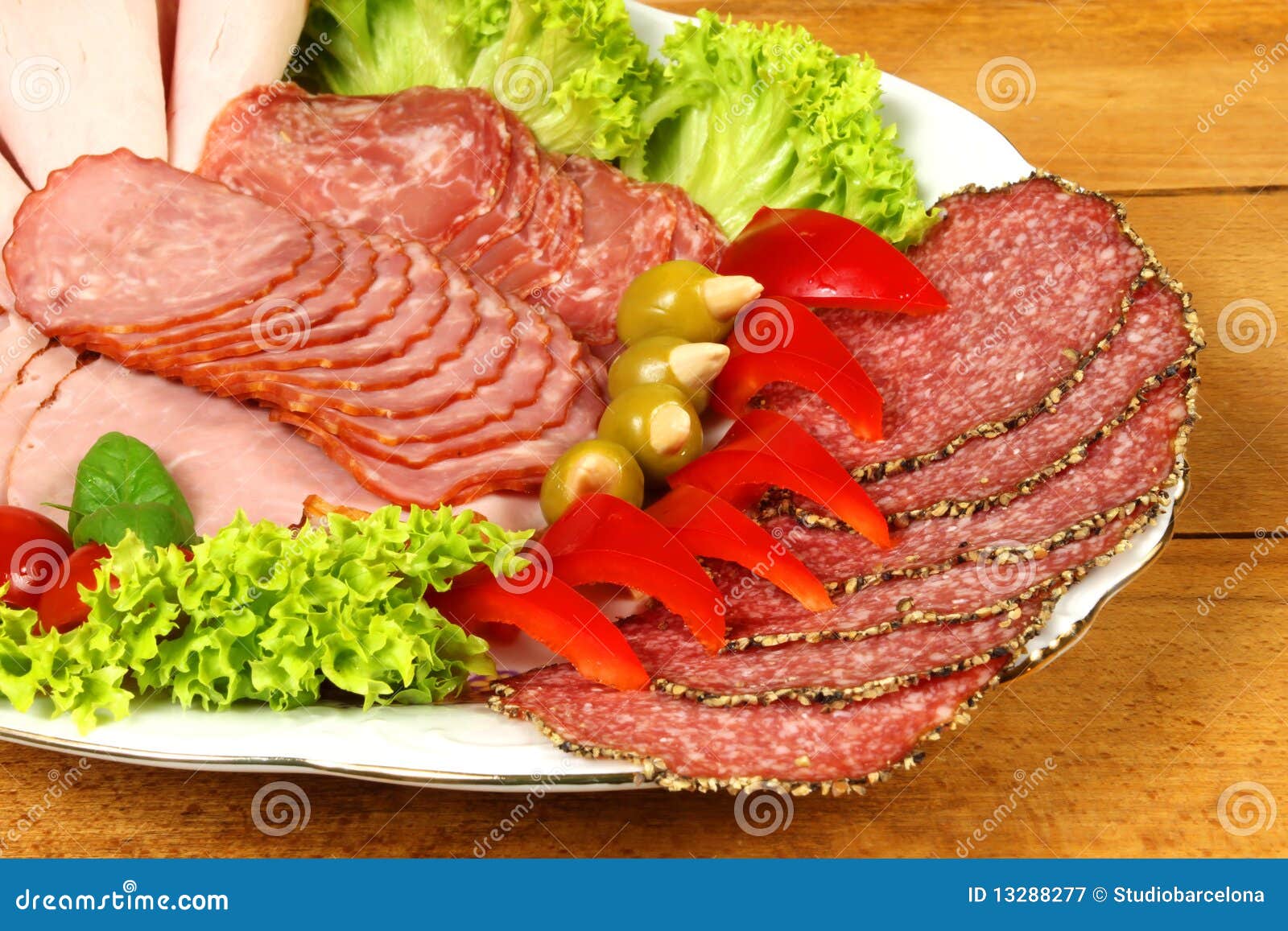 Party Plate with Smoked Meat Stock Image - Image of salami, eating ...