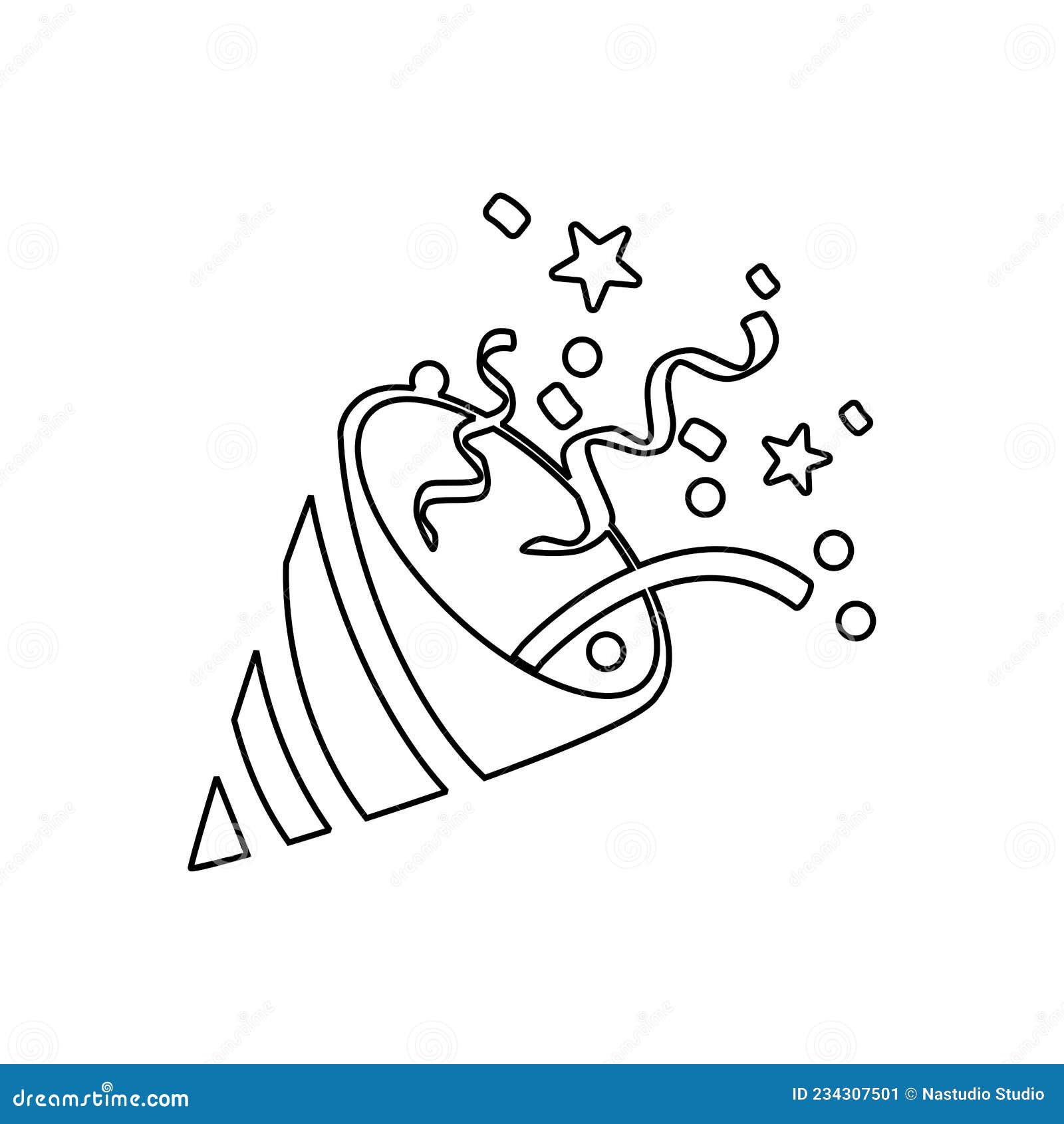 Party Popper with Confetti Icon. Birthday Cracker Symbol. Vector ...