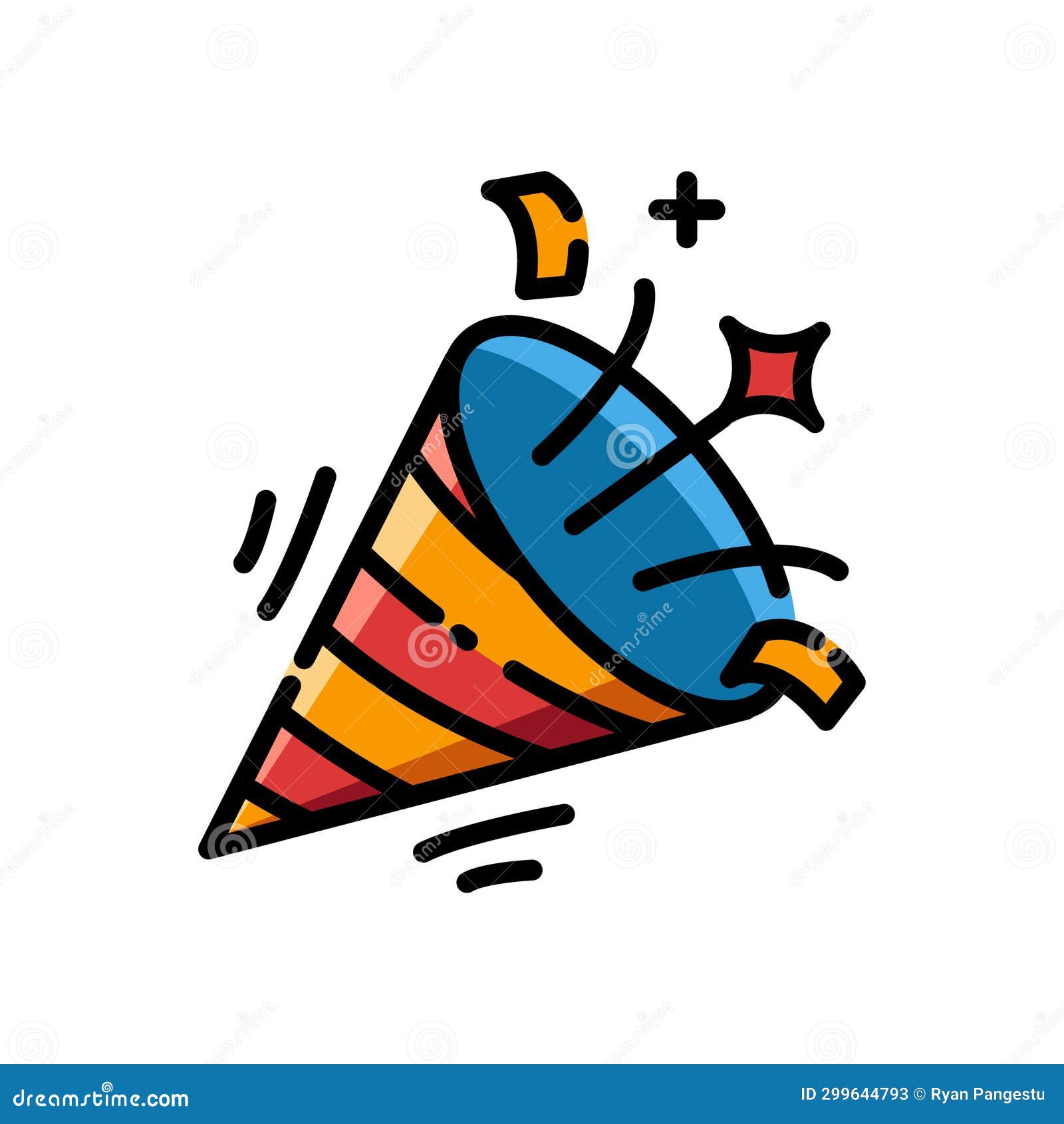 Party Popper Confetti Icon Color Vector Illustration Stock Vector ...